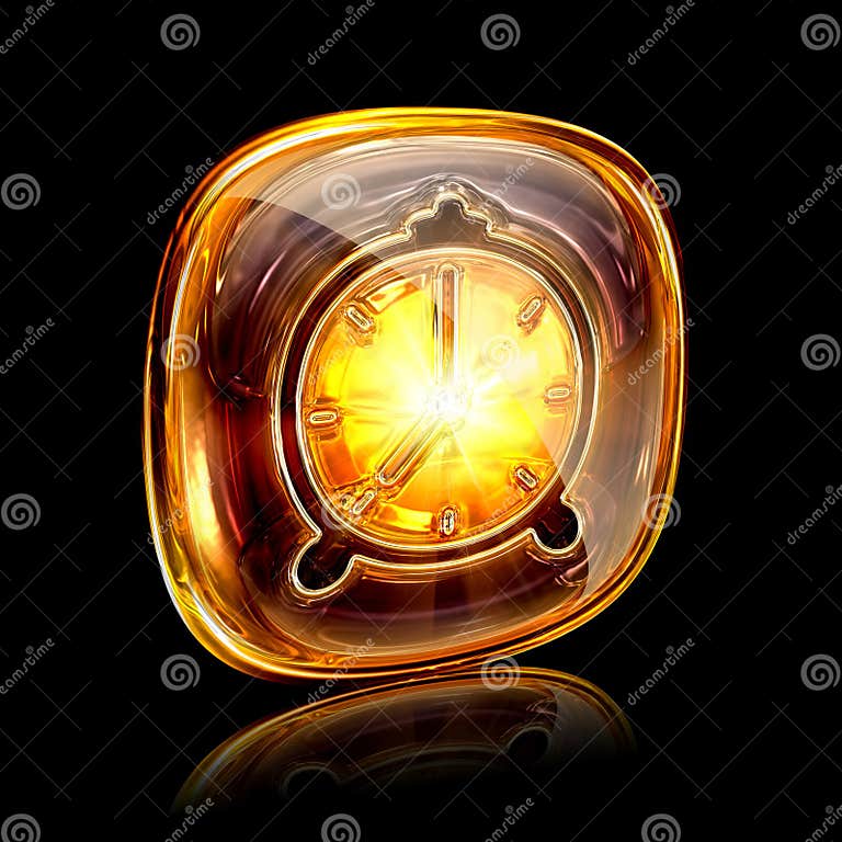 Clock icon amber. stock photo. Image of highlight, page - 294666836