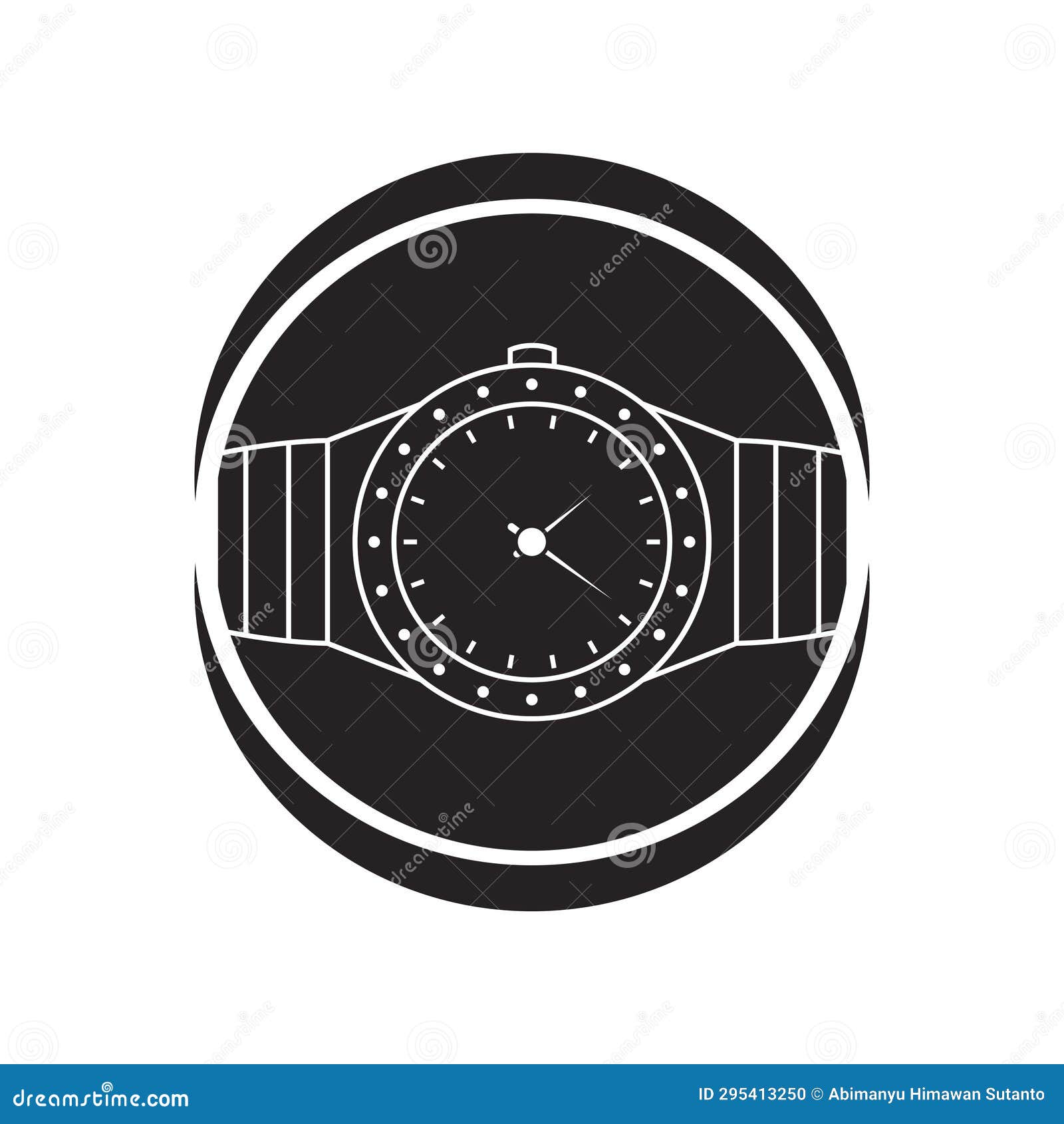 Clock Icon in Black Circle Vector Stock Illustration - Illustration of ...