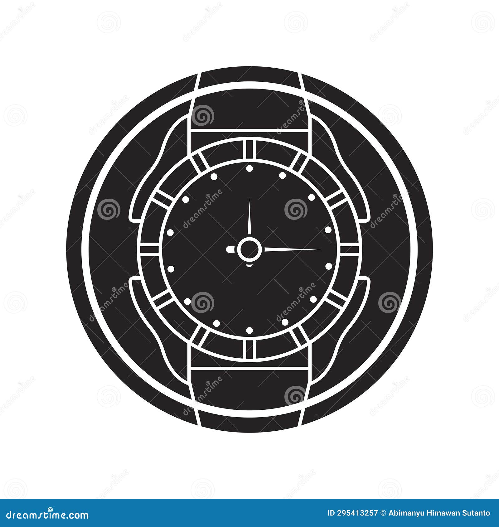 Clock Icon in Black Circle Vector Stock Vector - Illustration of ...