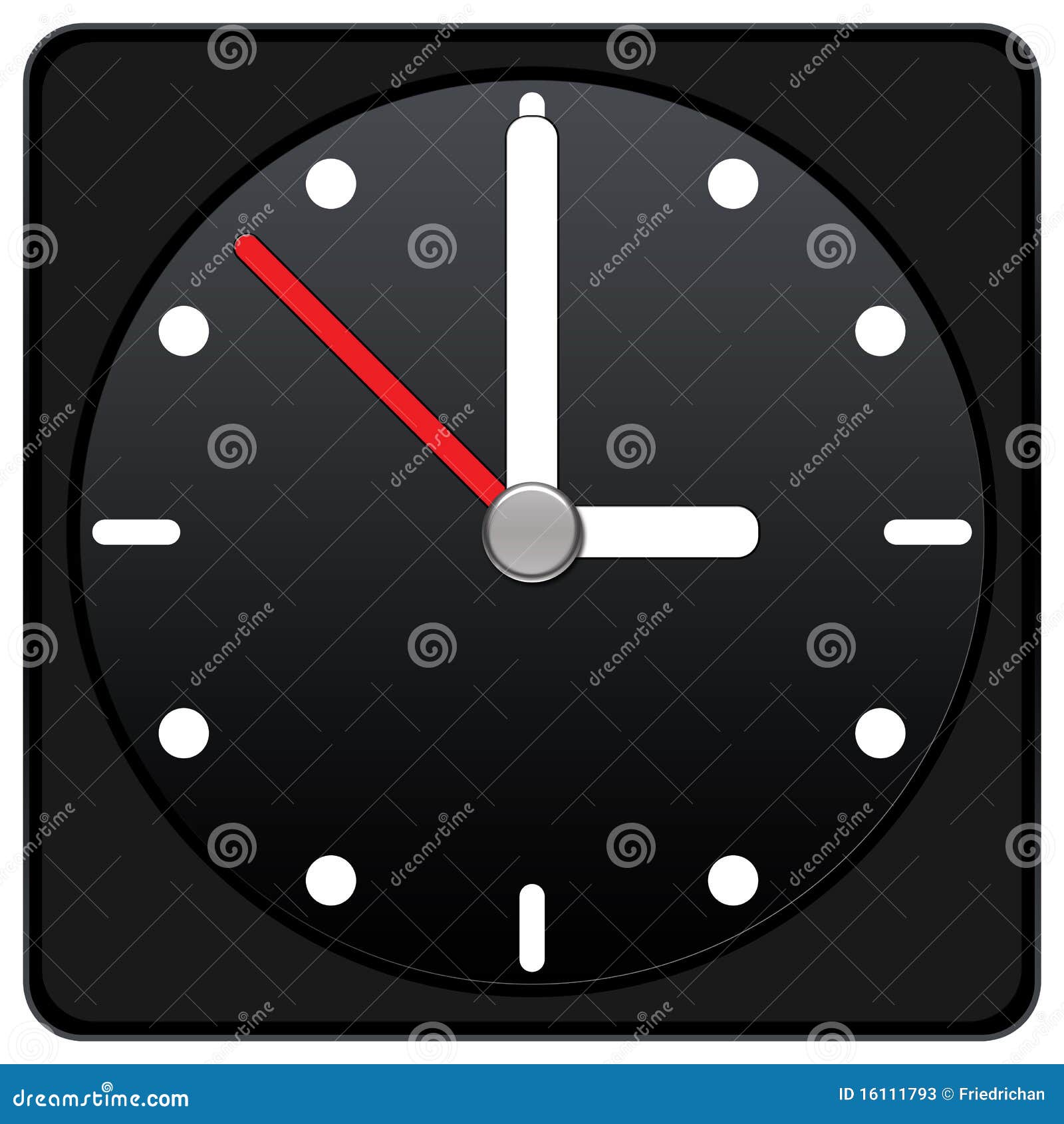 Clock Icon - black color stock illustration. Illustration of alarm ...
