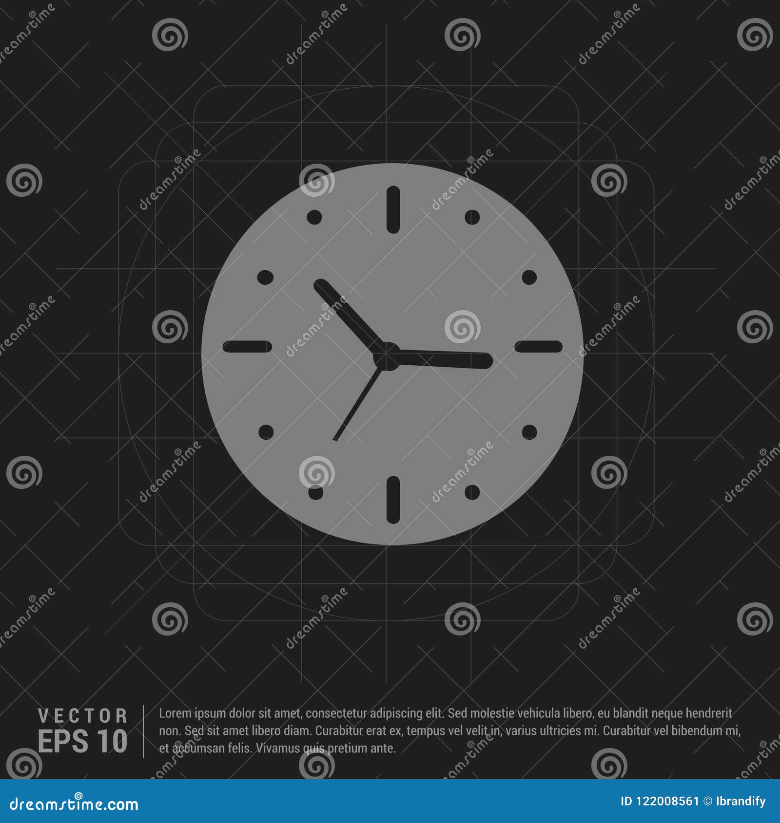 Clock Icon - Black Creative Background Stock Vector - Illustration of ...