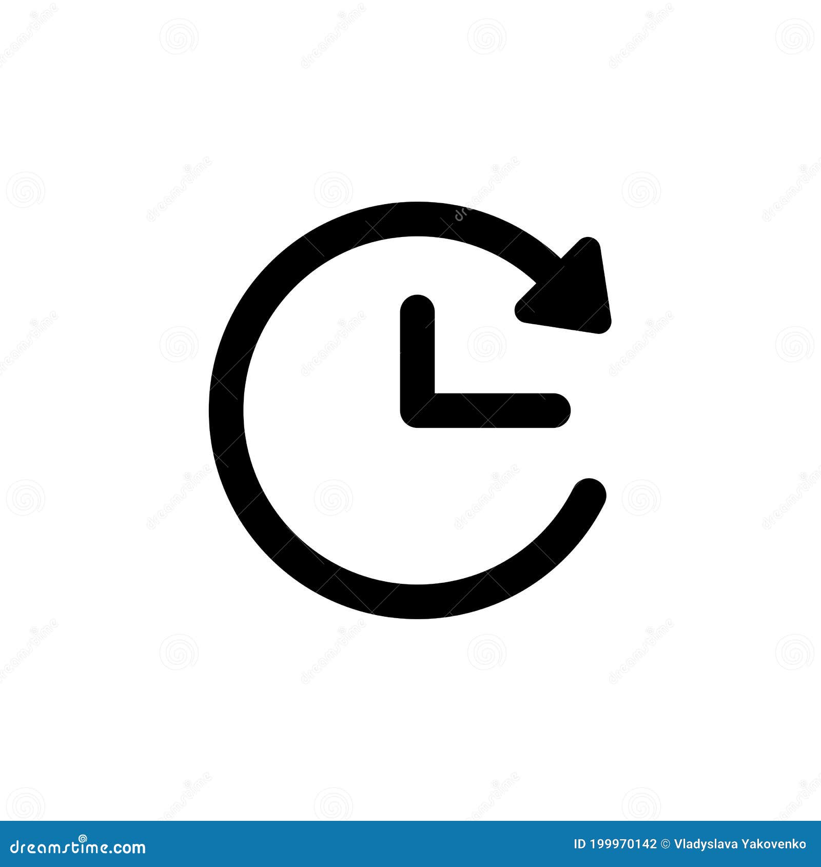 Clock Icon in Black. Time. Vector EPS 10 Stock Vector - Illustration of ...