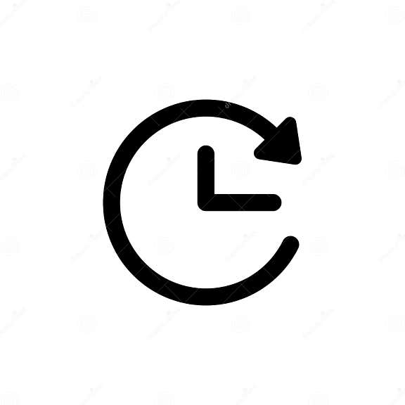 Clock Icon in Black. Time. Vector EPS 10 Stock Vector - Illustration of ...