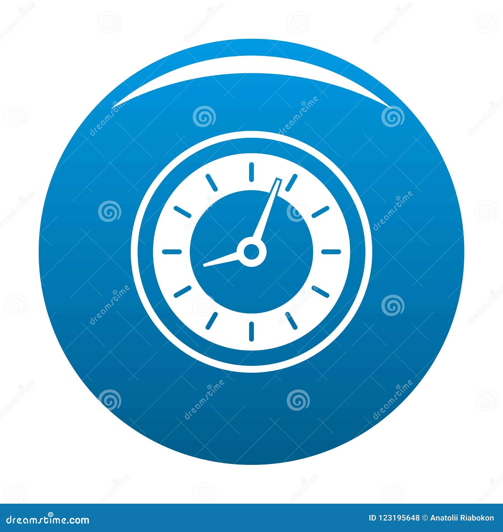 Clock icon blue stock illustration. Illustration of modern - 123195648
