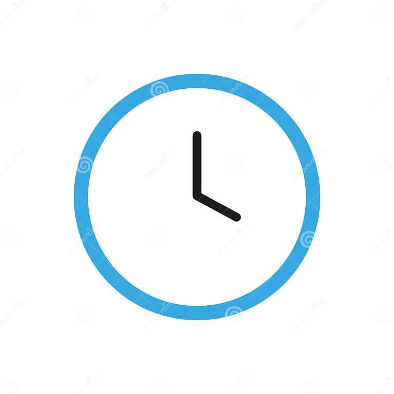 Clock Icon. Blue Circular Border. Simple Time Symbol Stock Vector ...