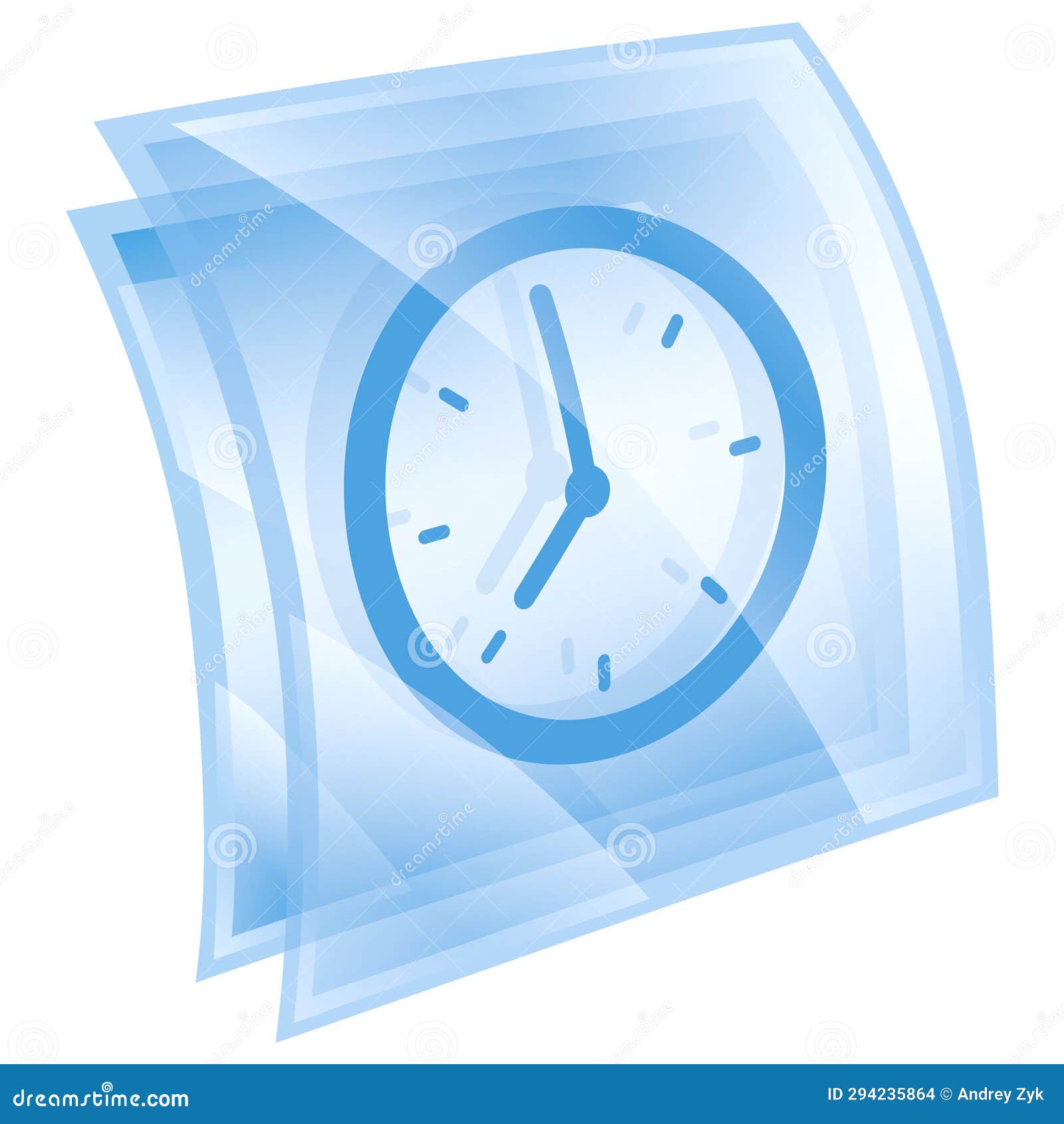 Clock icon blue stock illustration. Illustration of timer - 294235864