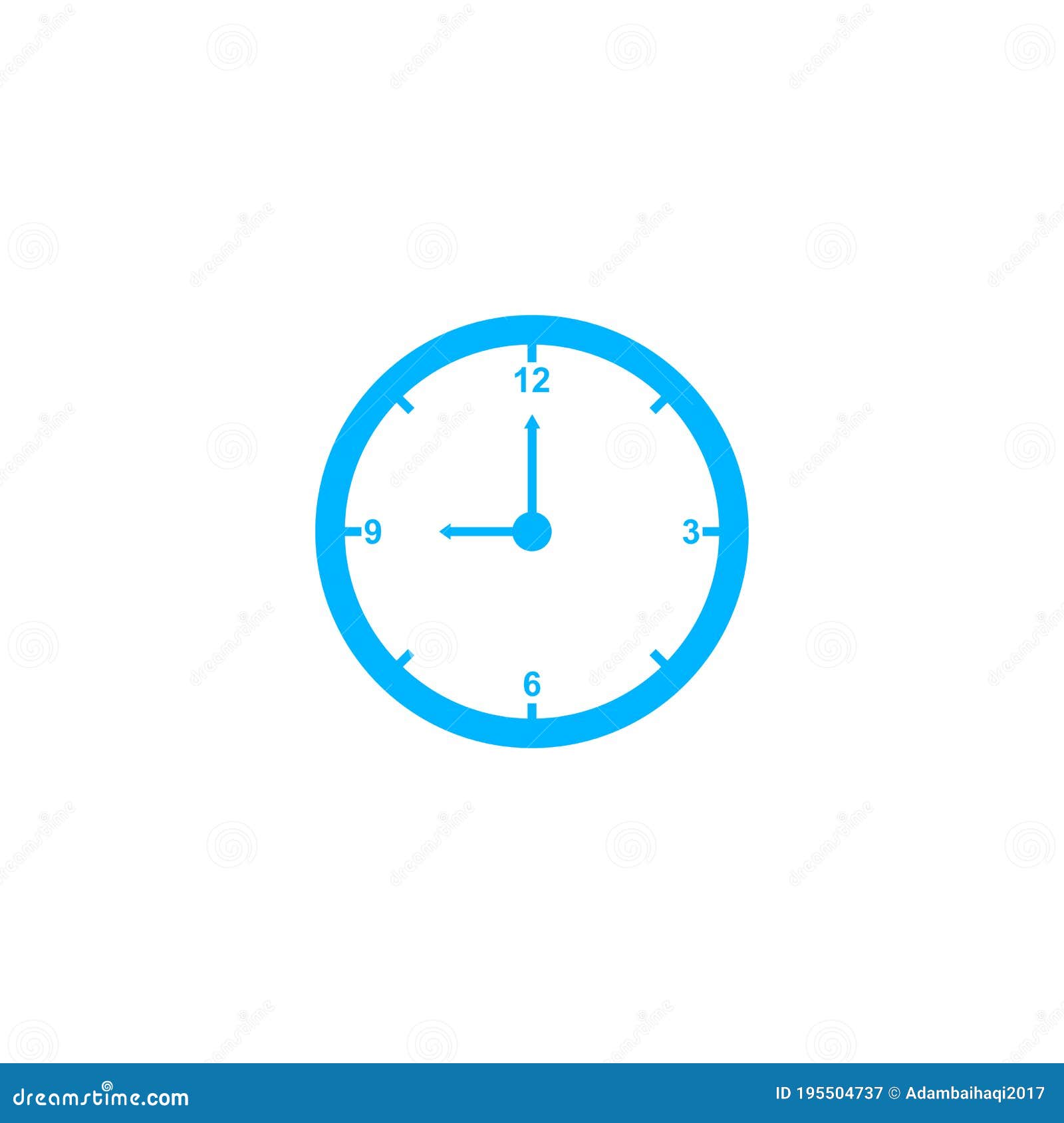 Clock Icon, Blue Clock Icon Vector Stock Vector - Illustration of ...