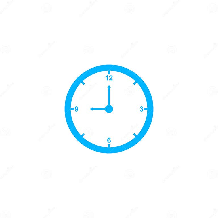 Clock Icon, Blue Clock Icon Vector Stock Vector - Illustration of ...