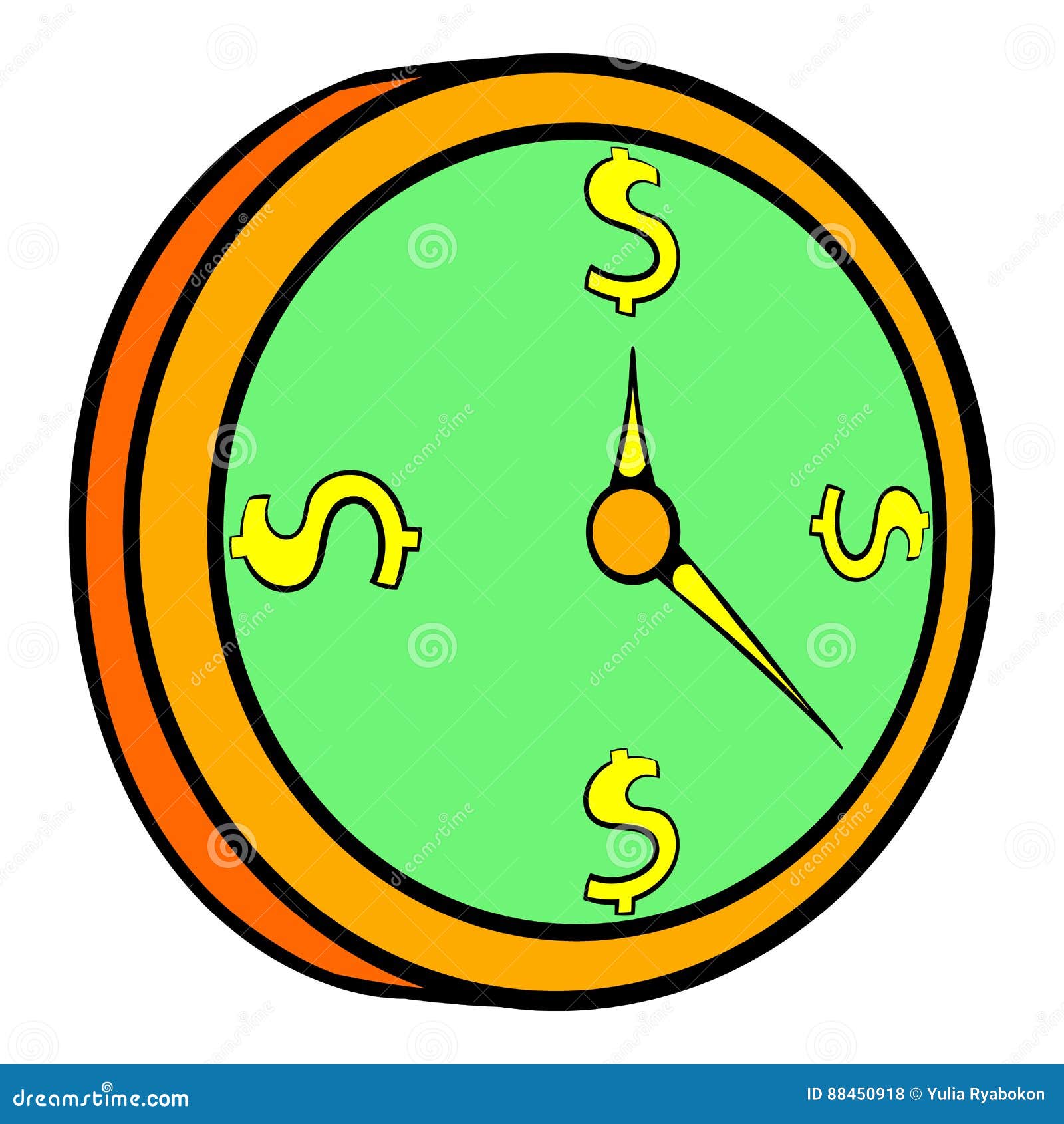 Clock icon cartoon stock vector. Illustration of shape - 88450918