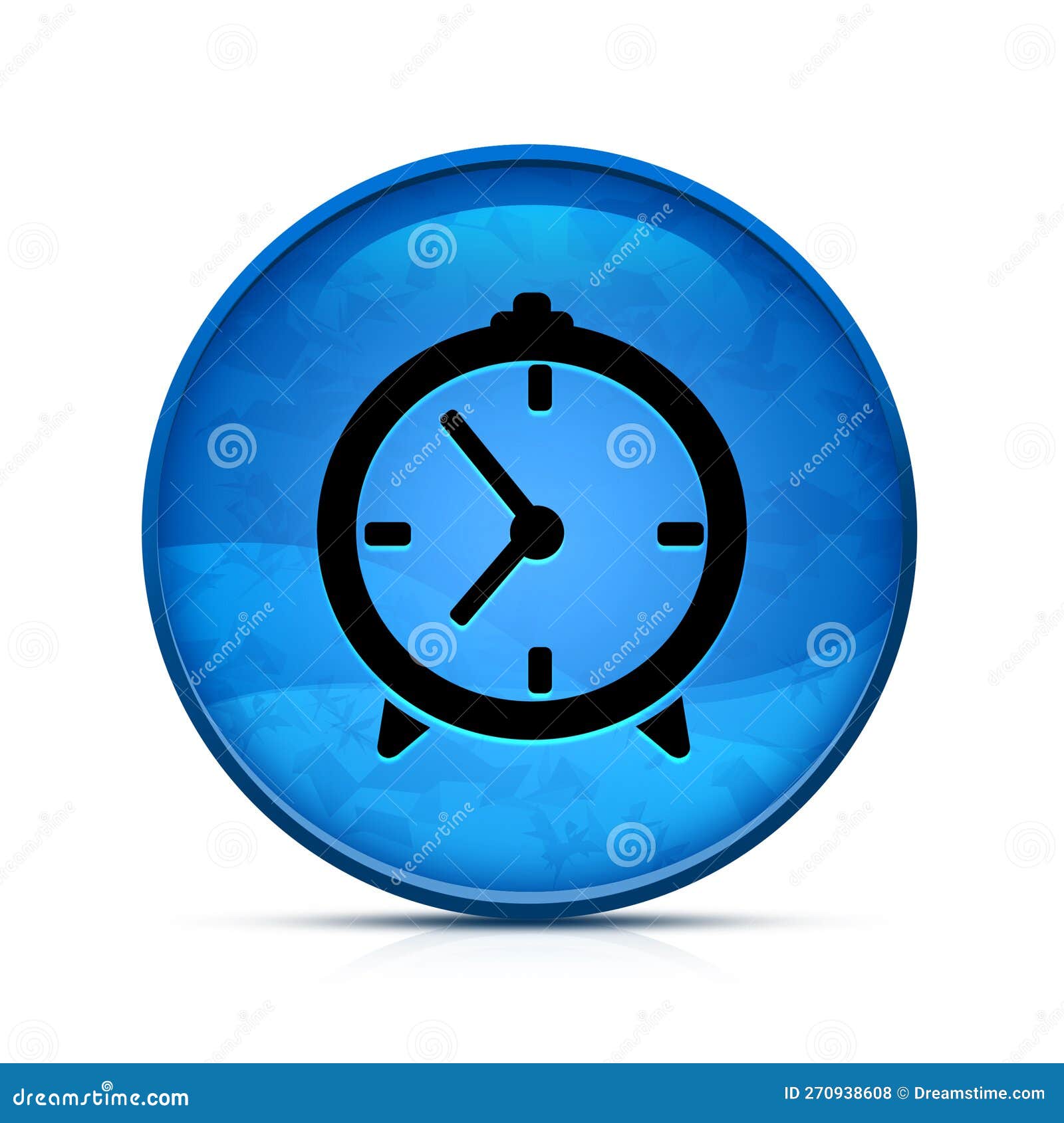 Clock Icon on Classy Splash Blue Round Button Illustration Stock ...