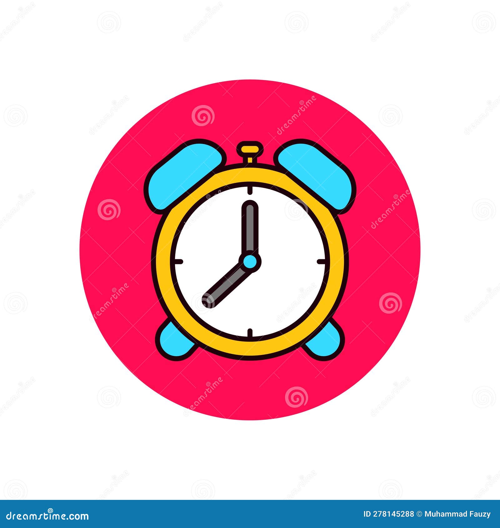 Clock Icon with Colorful Design in Red Circle Shape Stock Vector ...