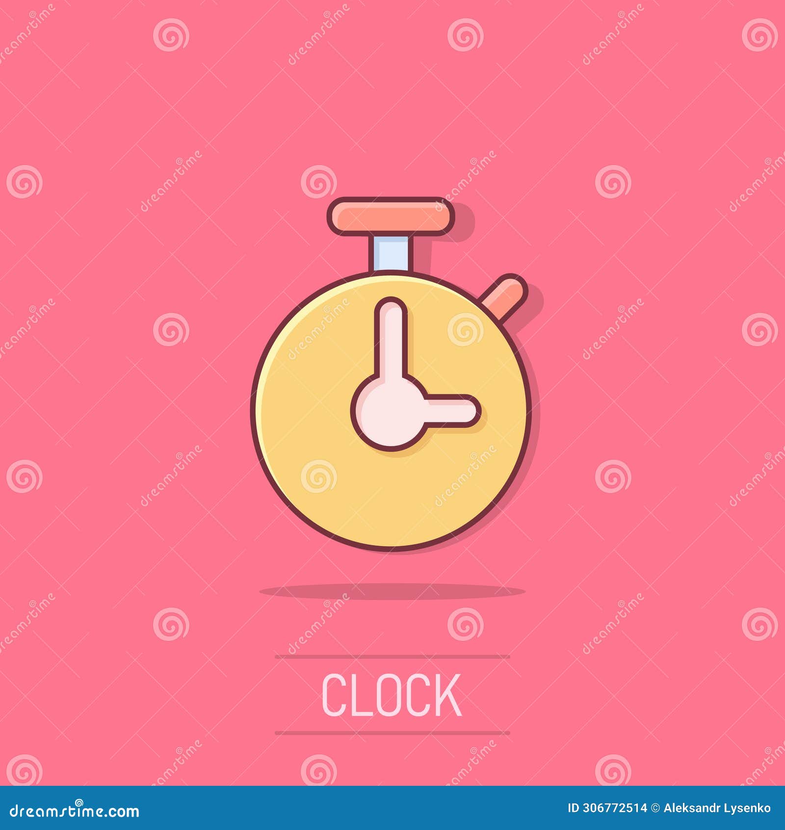 Clock Icon in Comic Style. Watch Cartoon Vector Illustration on ...