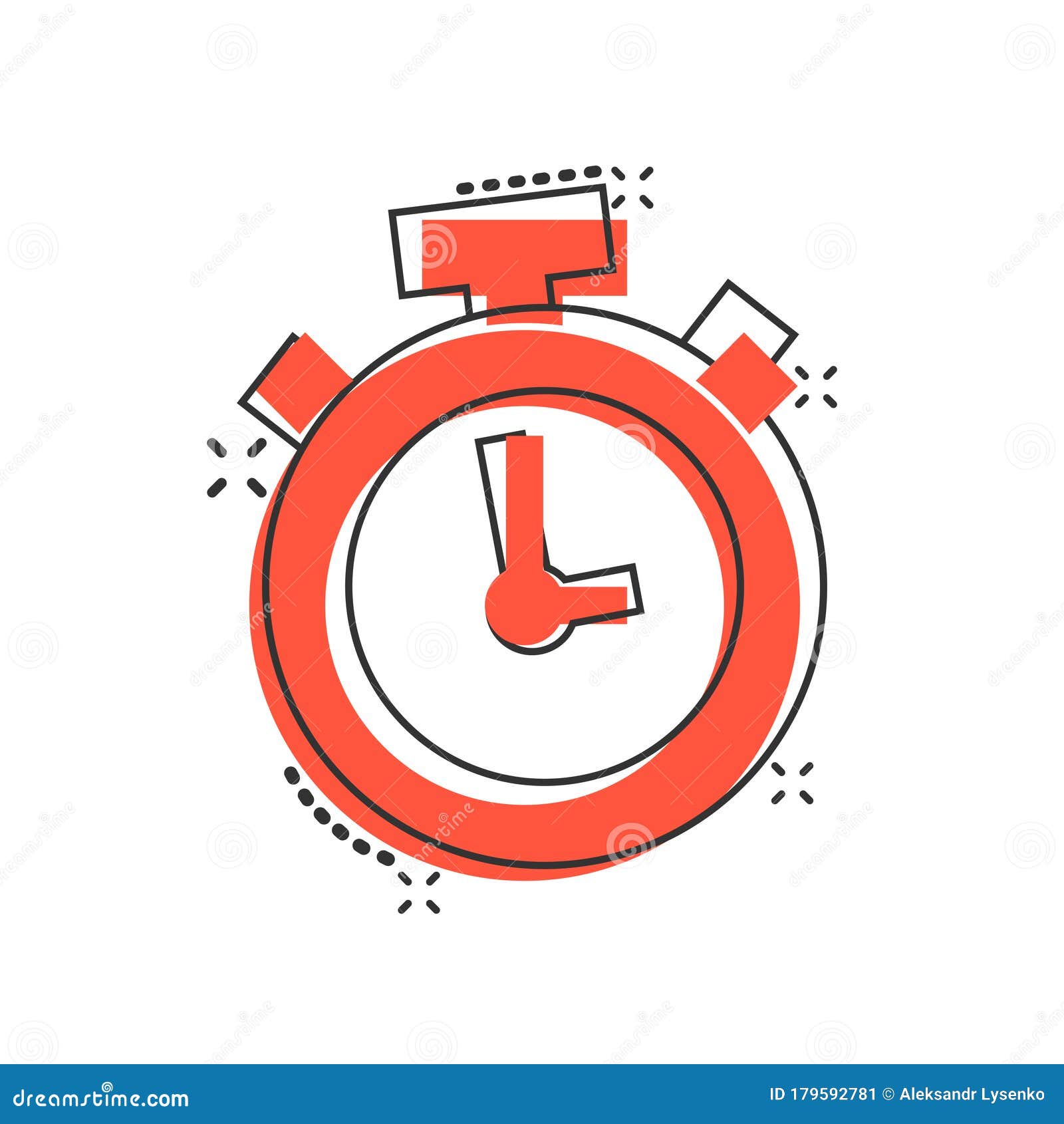 Clock Icon in Comic Style. Watch Cartoon Vector Illustration on White ...