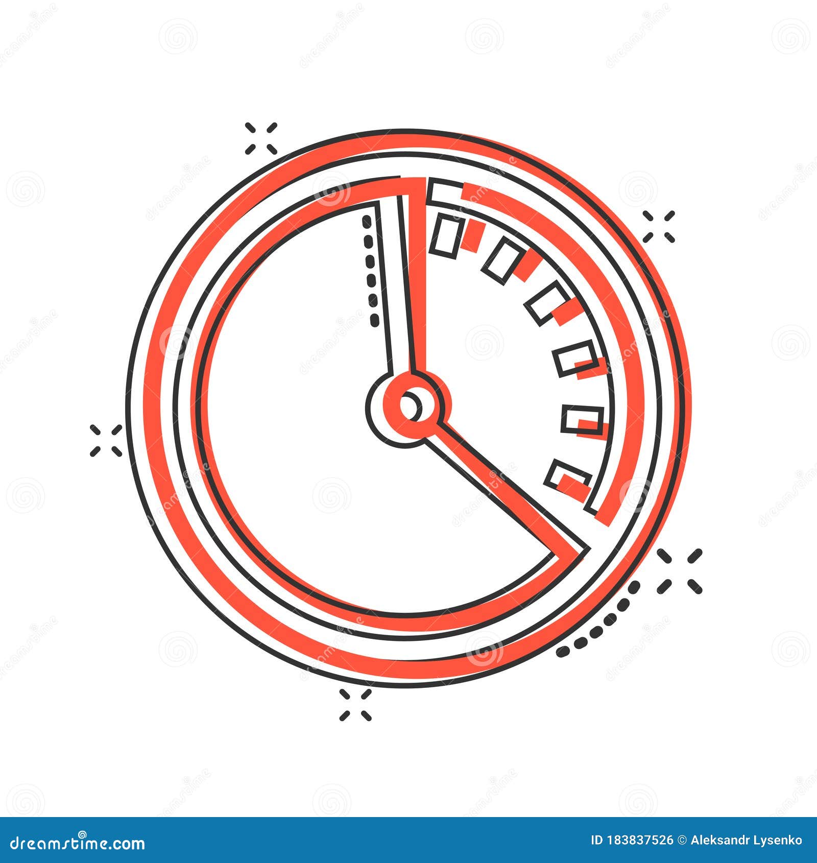 Clock Icon in Comic Style. Watch Cartoon Vector Illustration on White ...