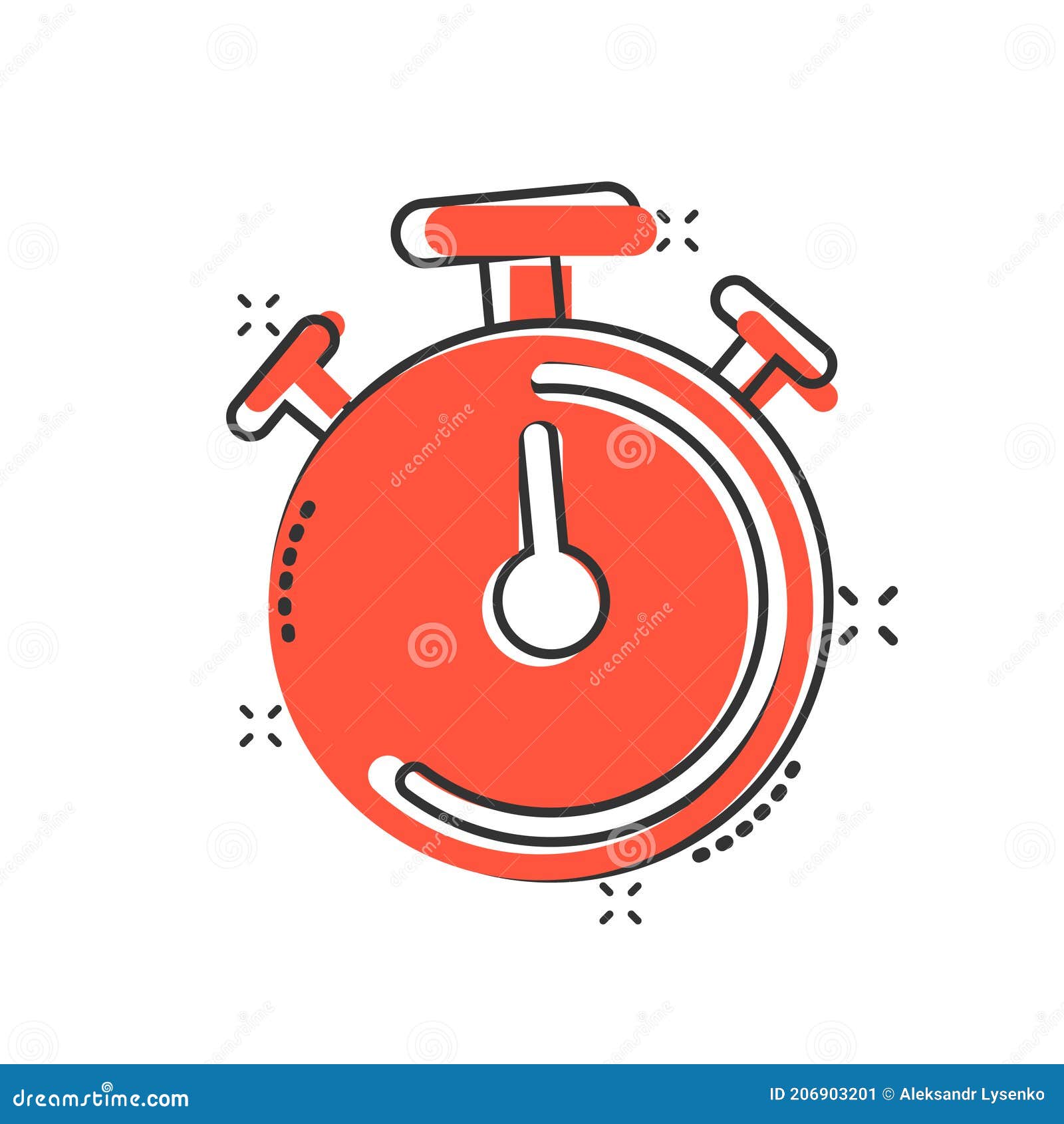 Clock Icon in Comic Style. Watch Cartoon Vector Illustration on White ...