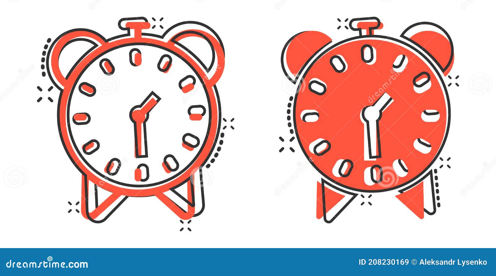 Clock Icon in Comic Style. Watch Cartoon Vector Illustration on White ...