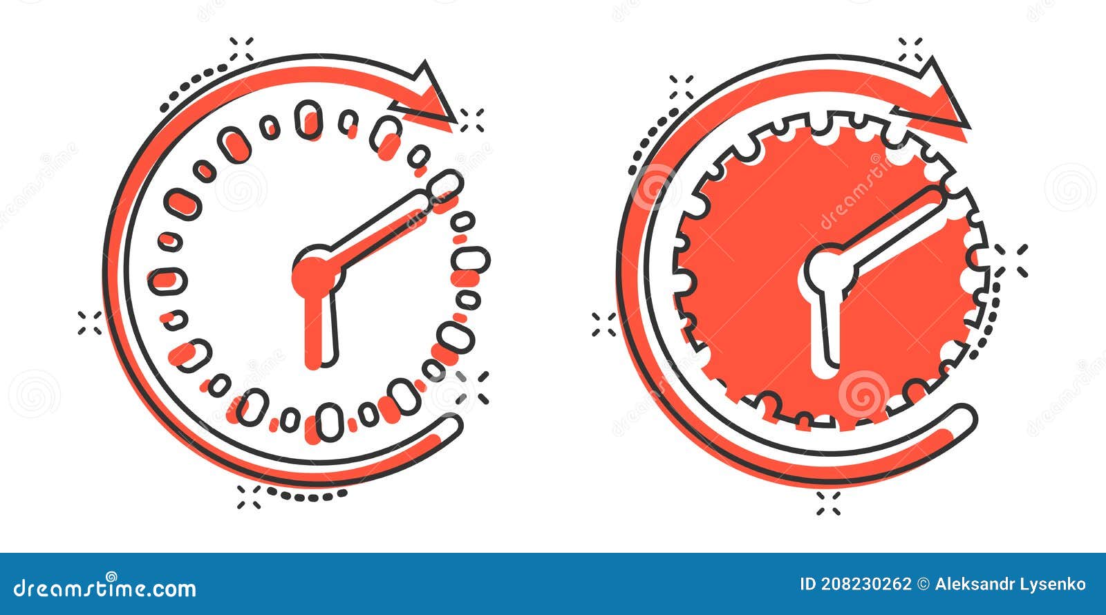 Clock Icon in Comic Style. Watch Cartoon Vector Illustration on White ...