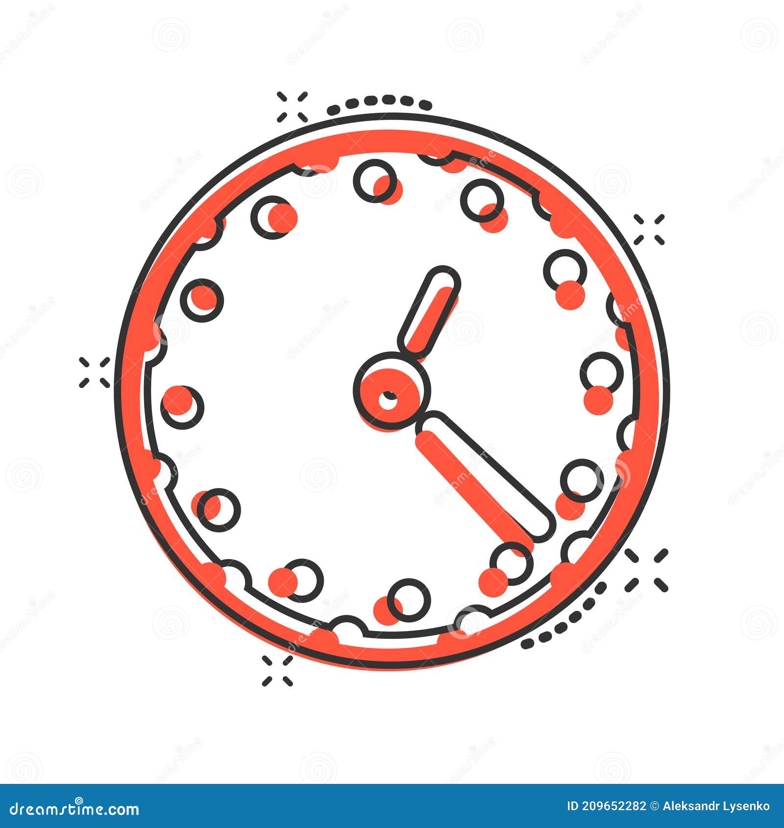 Clock Icon in Comic Style. Watch Cartoon Vector Illustration on White ...