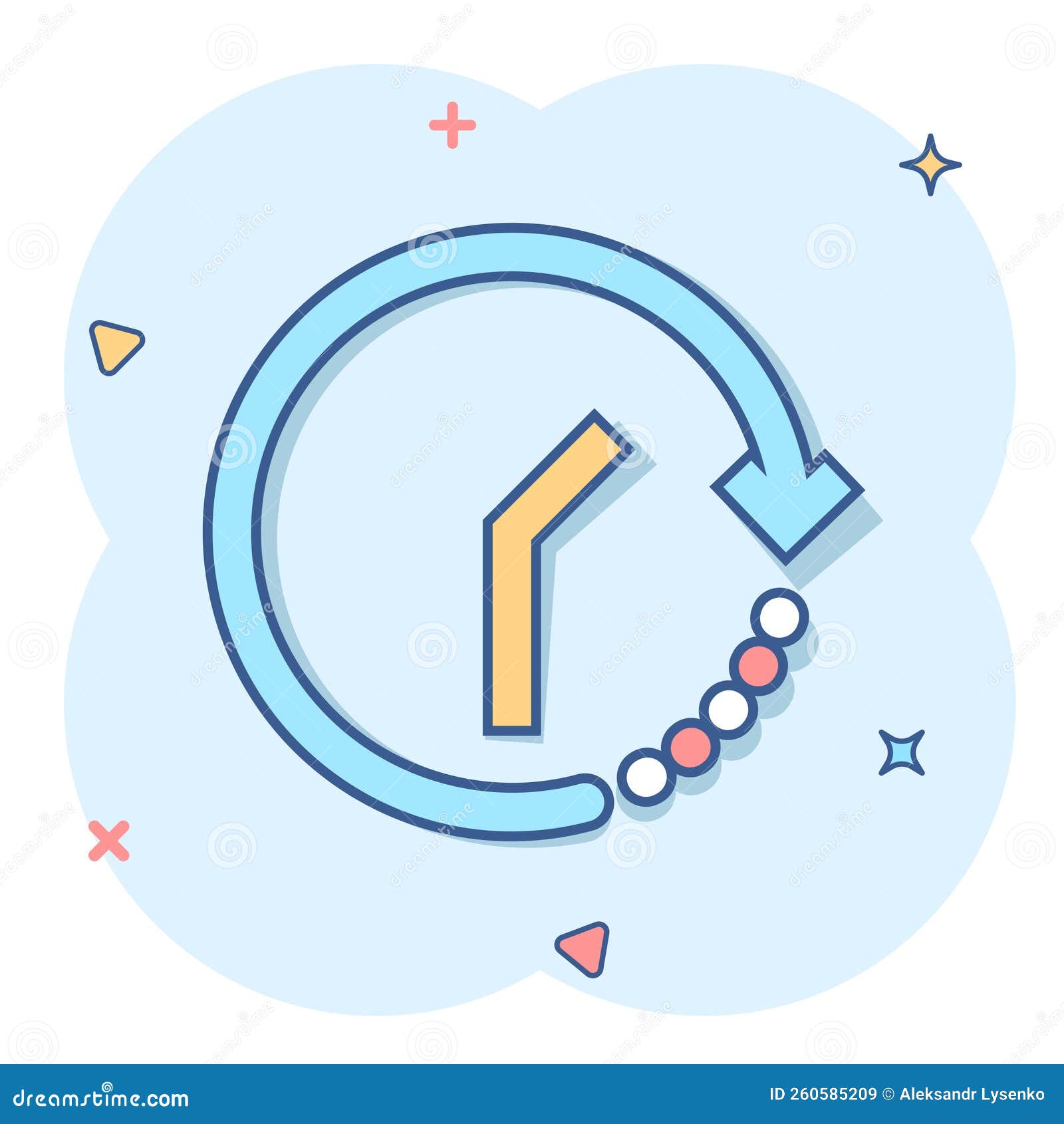 Clock Icon in Comic Style. Watch Cartoon Vector Illustration on White ...