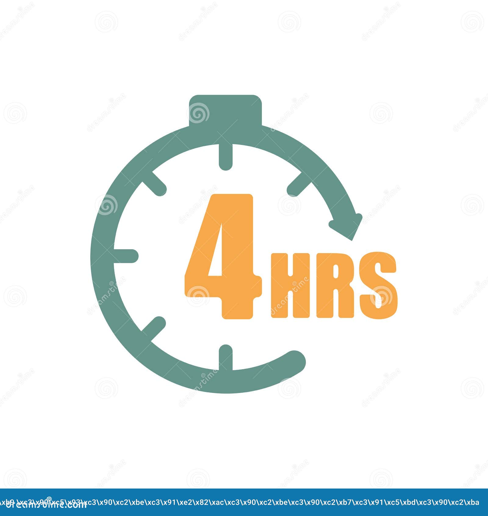 Clock Icon, Concept 4 Hours Later, Vector Illustration Stock Vector ...