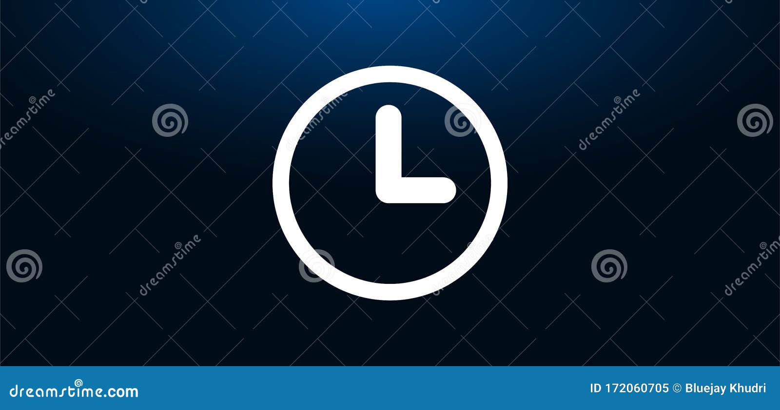 Clock Icon Crystal Blue Banner Background Stock Illustration ...