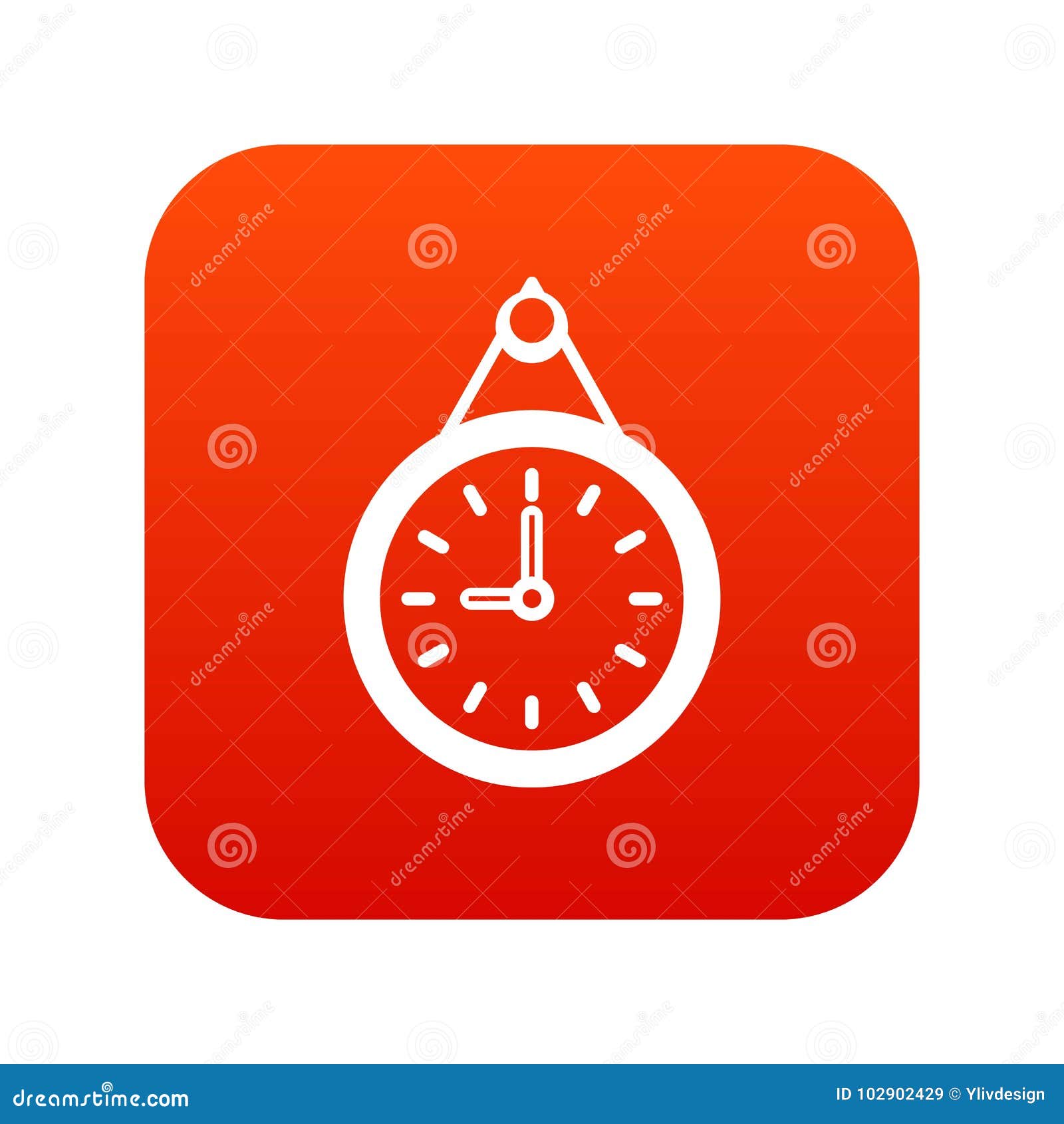 Clock icon digital red stock vector. Illustration of concept - 102902429