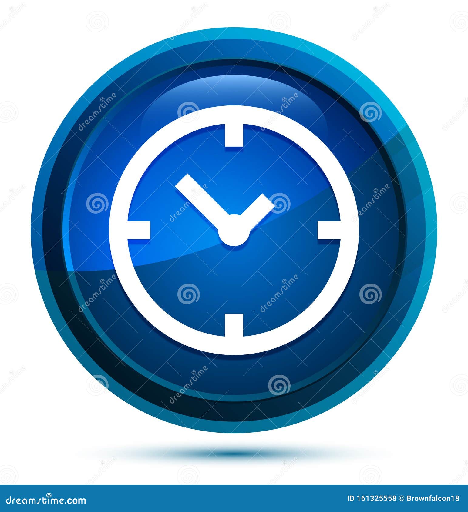 Clock Icon Elegant Blue Round Button Illustration Stock Vector ...