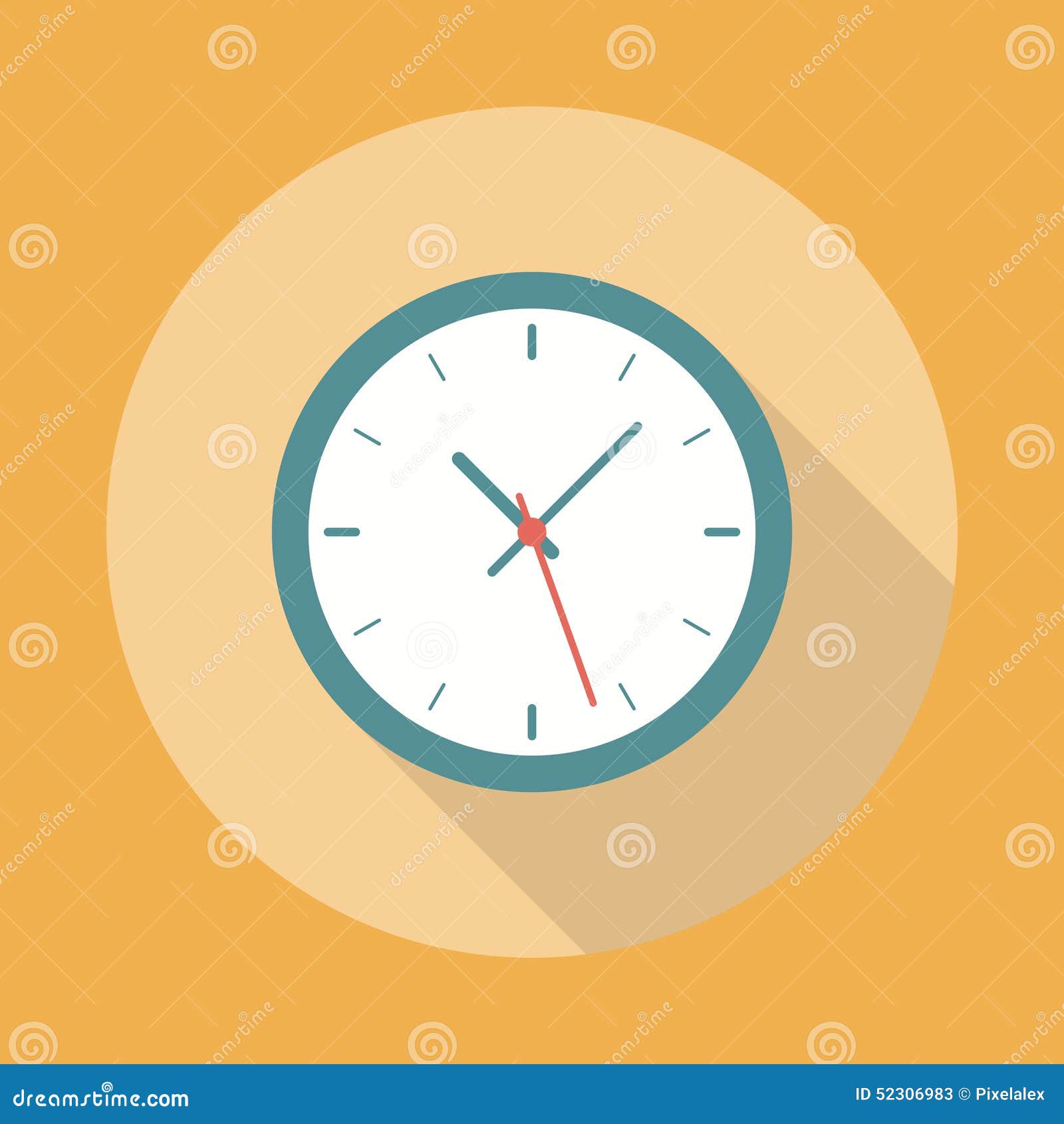 Clock Icon Flat stock vector. Illustration of timer, speed - 52306983