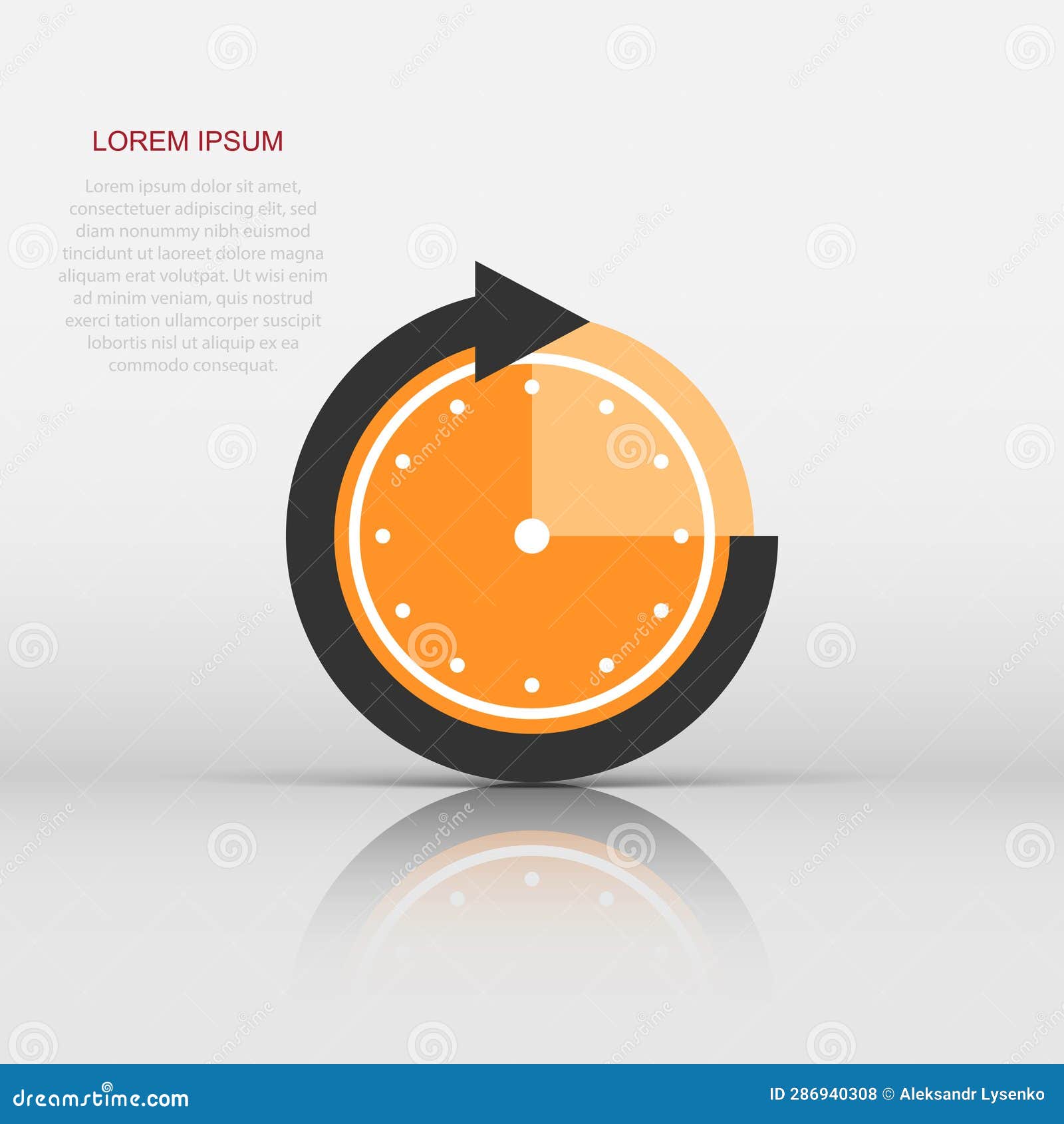 Clock Icon in Flat Style. Time Vector Illustration on Isolated Background Stock Vector ...