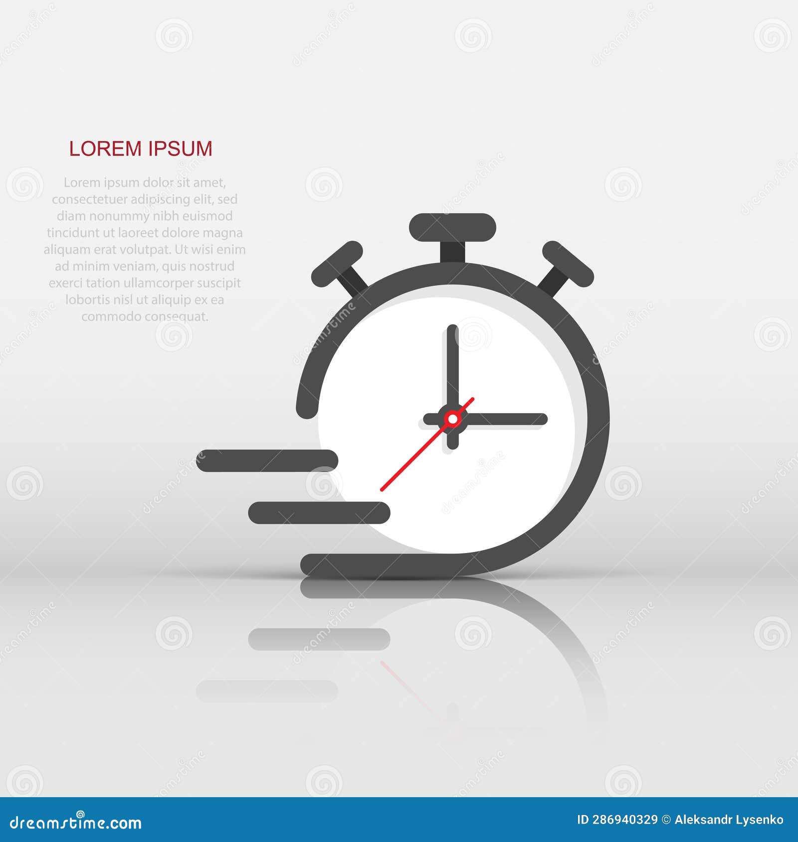 Clock Icon in Flat Style. Time Vector Illustration on Isolated ...