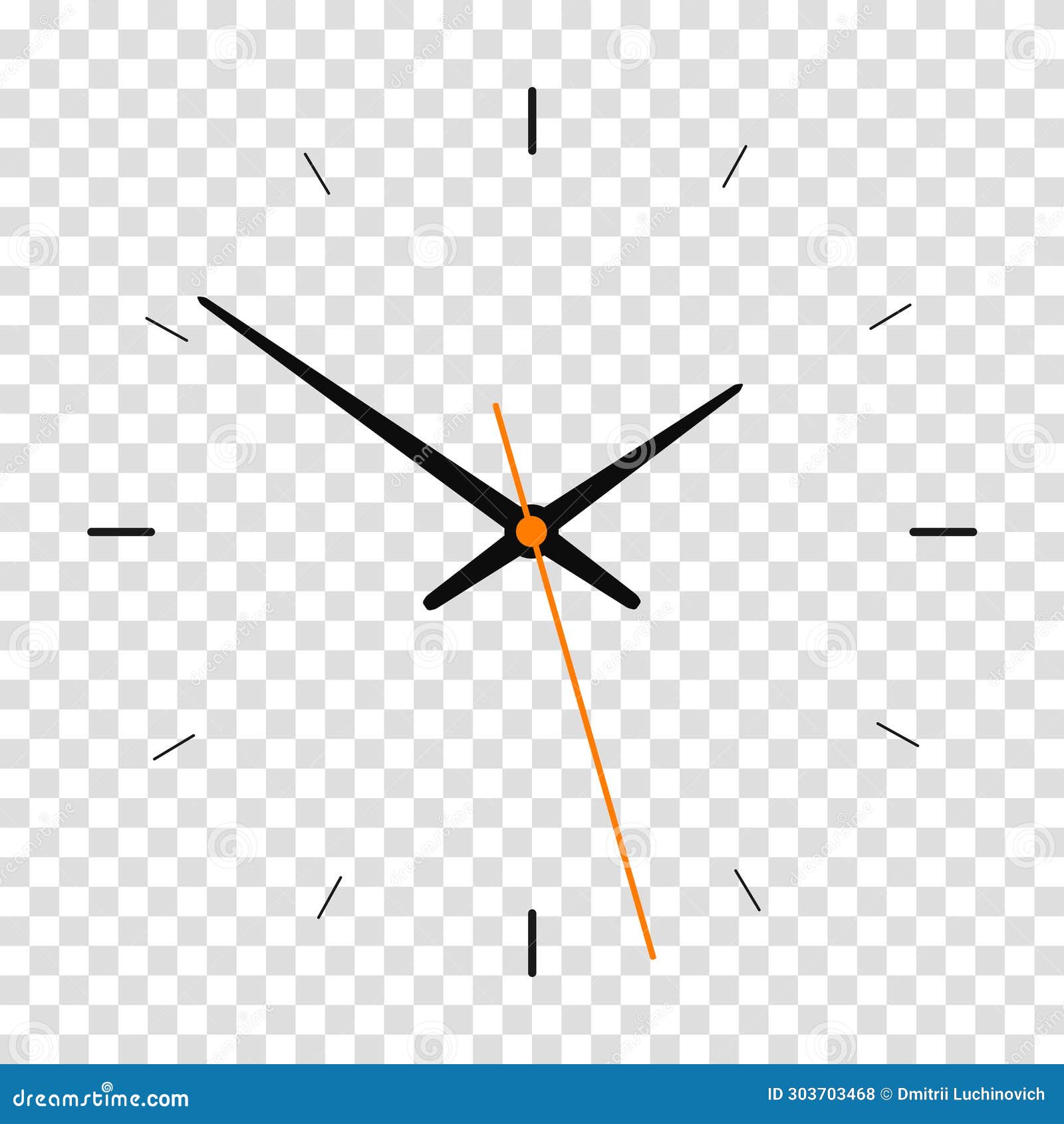 Clock Icon in Flat Style, Timer on Transparent Background. Business ...