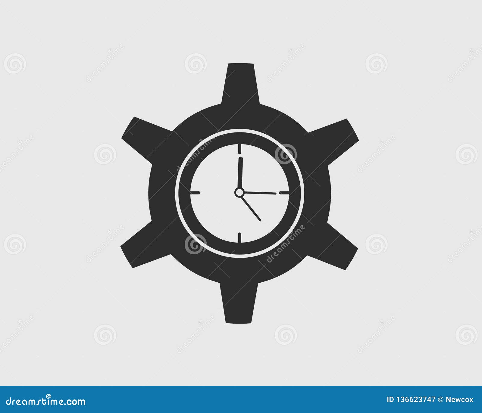 Clock Icon in Gray Background Stock Vector - Illustration of minute ...