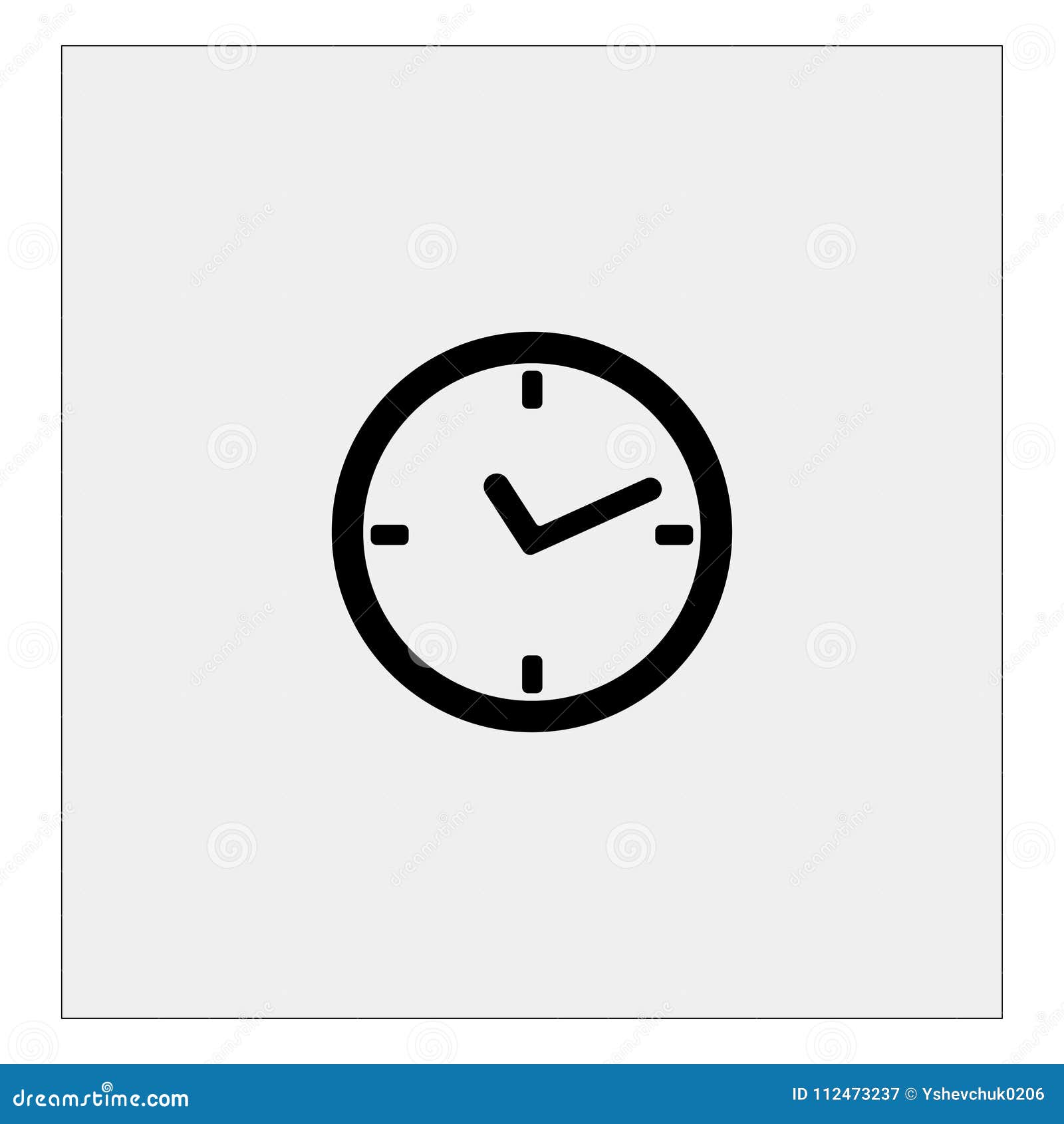 Clock Icon. Gray Background. Vector Illustration. Stock Vector ...