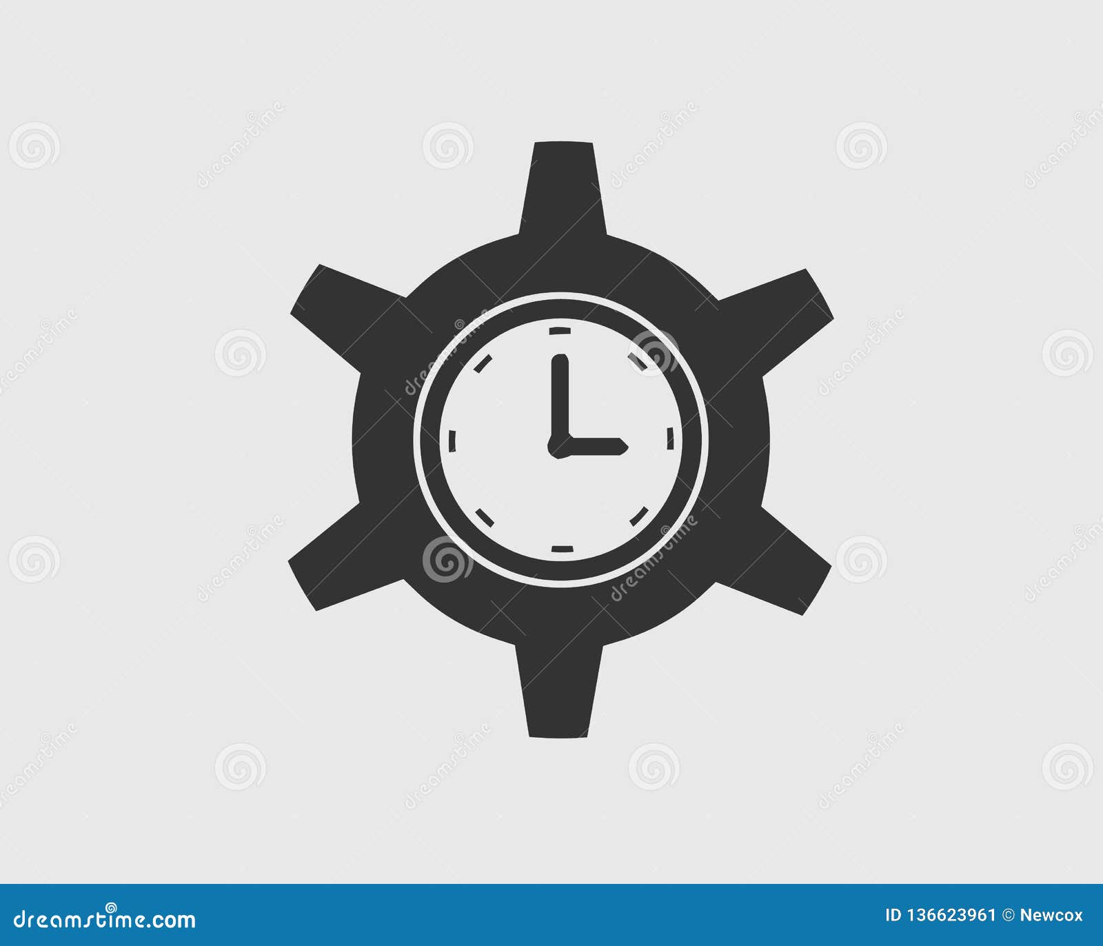 Clock Icon in Gray Background Stock Vector - Illustration of industry ...