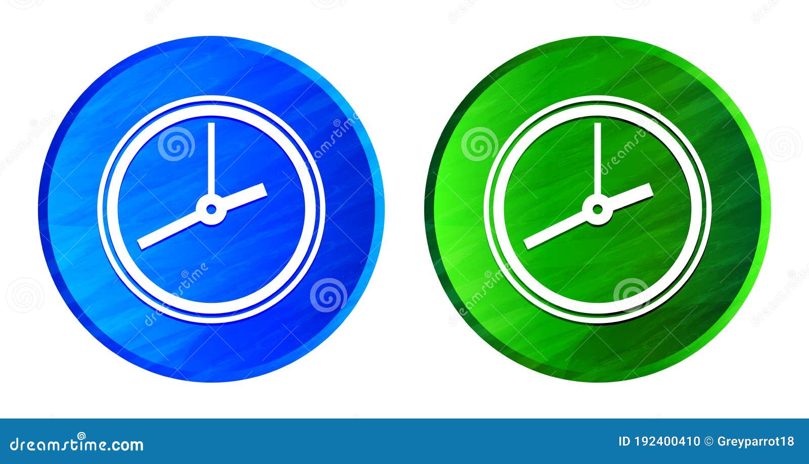 Clock Icon Grunge Texture Round Button Set Illustration Stock ...