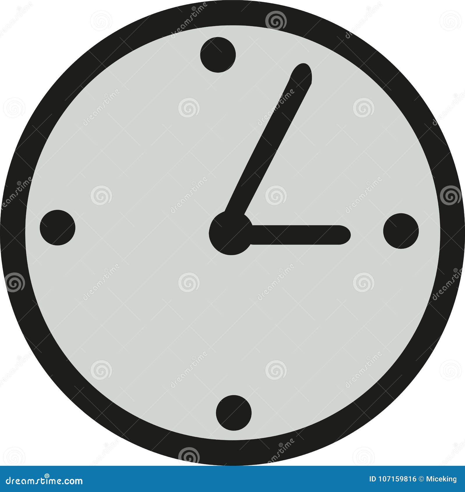 Clock Icon with Hour and Minute Hand Stock Vector - Illustration of ...