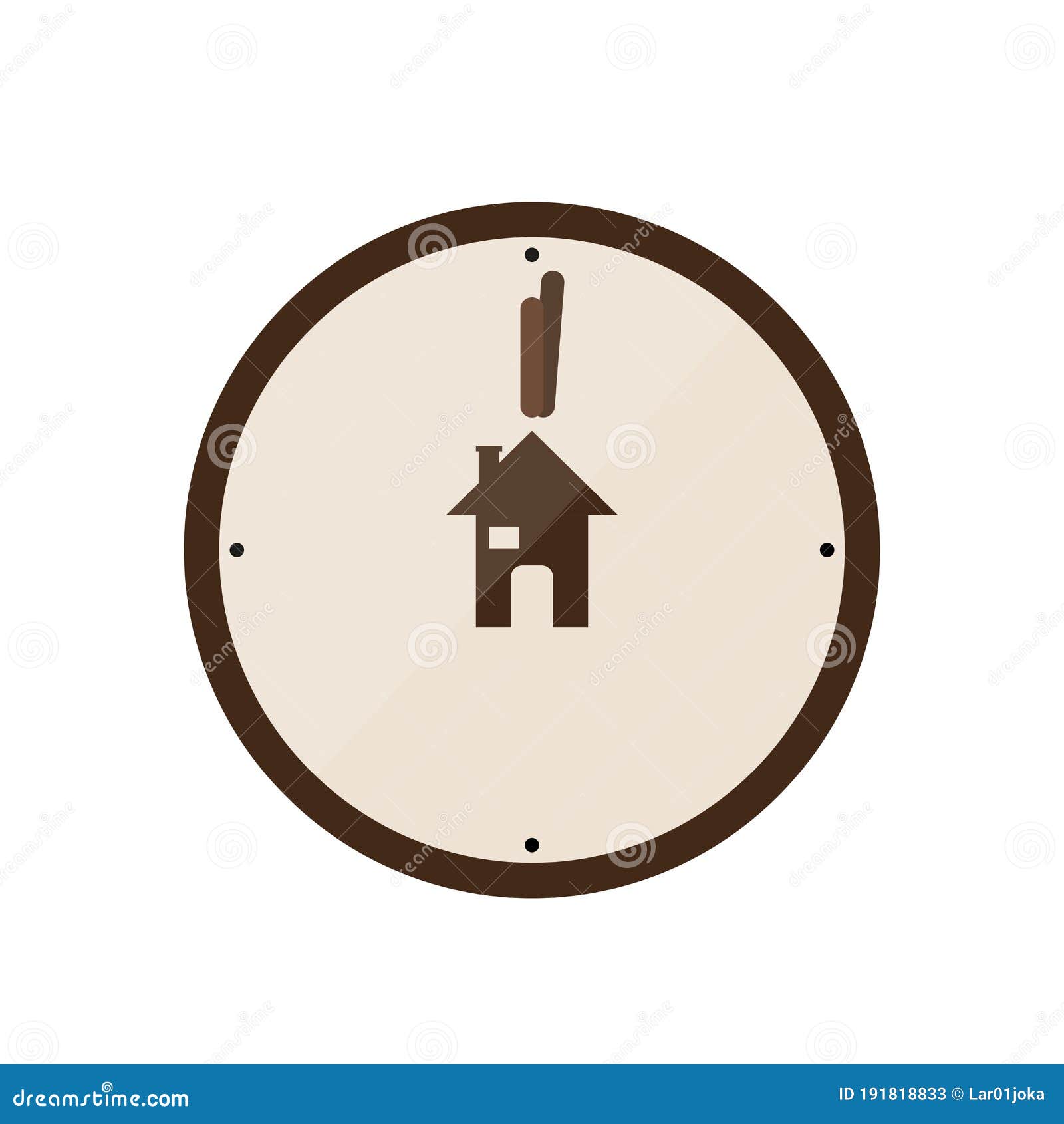Clock icon with a house stock vector. Illustration of clock - 191818833