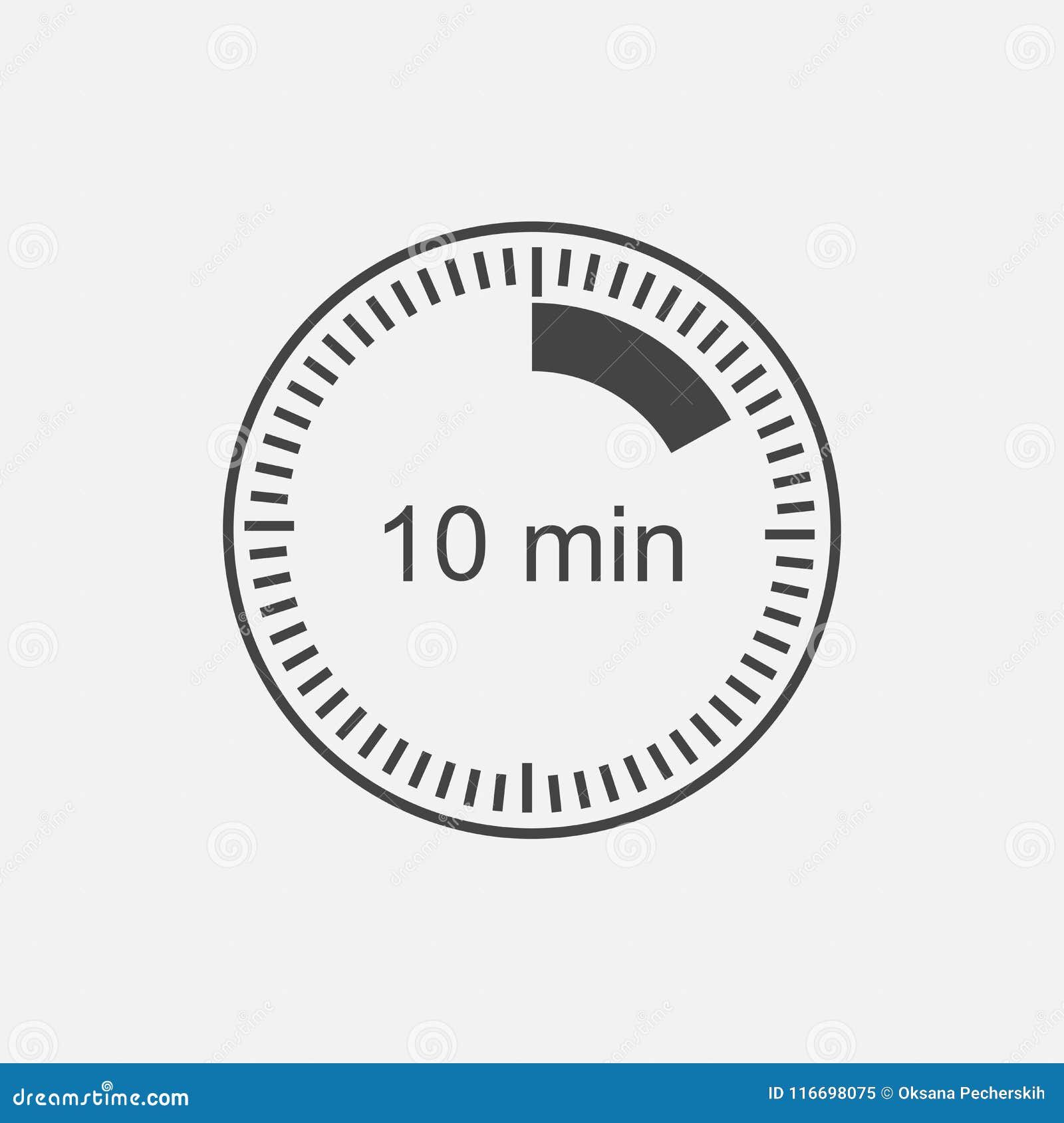 A Clock Icon Indicating the Time Span of 10 Minutes. the Time Sp Stock ...