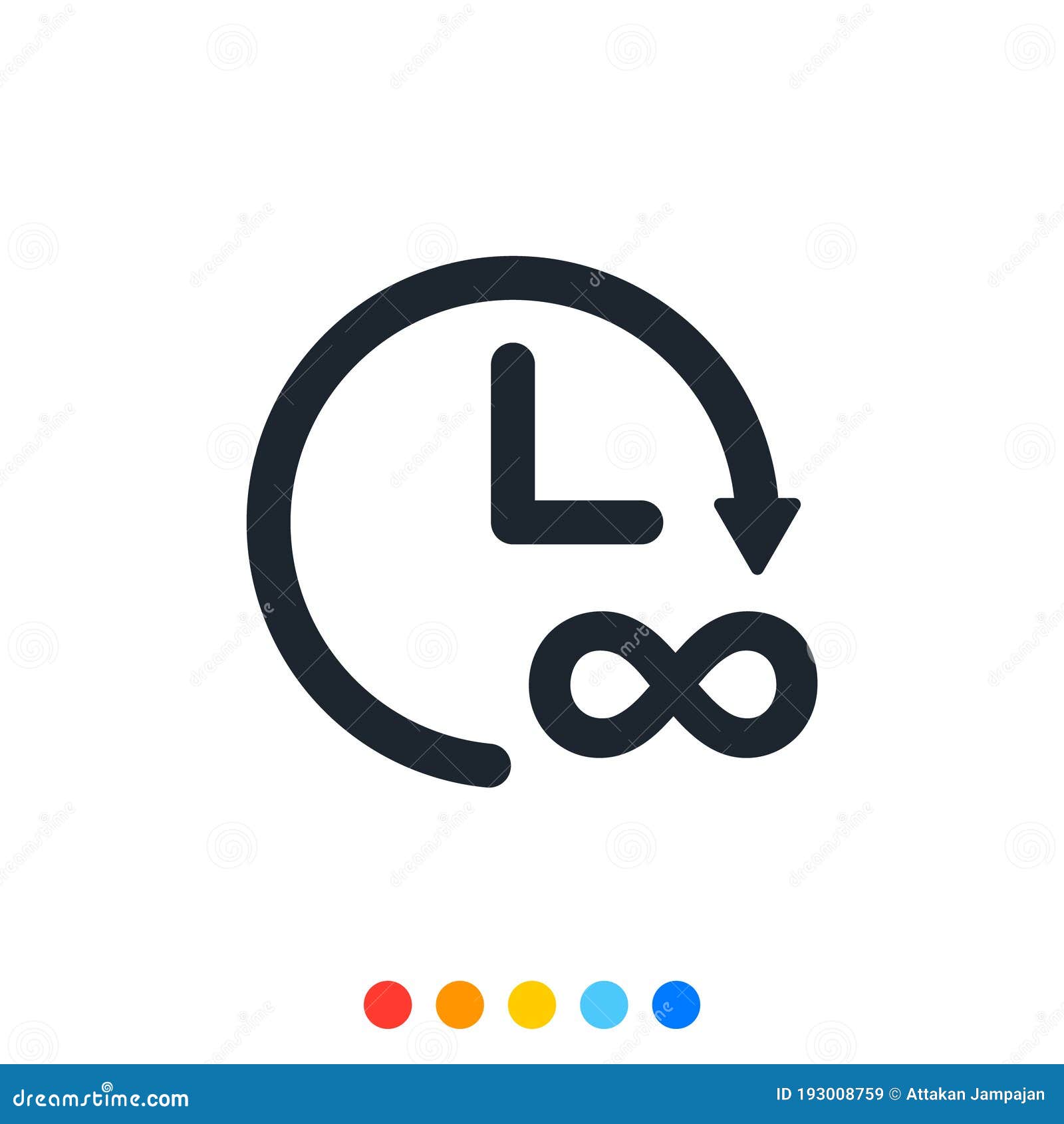 Clock Icon and Infinity Symbol,Analog Clock,Vector and Illustration ...