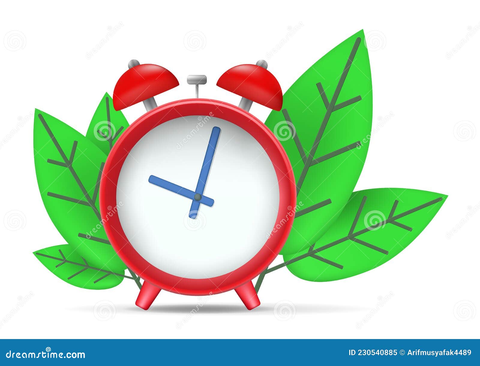 Clock icon with leaves stock vector. Illustration of healthy - 230540885