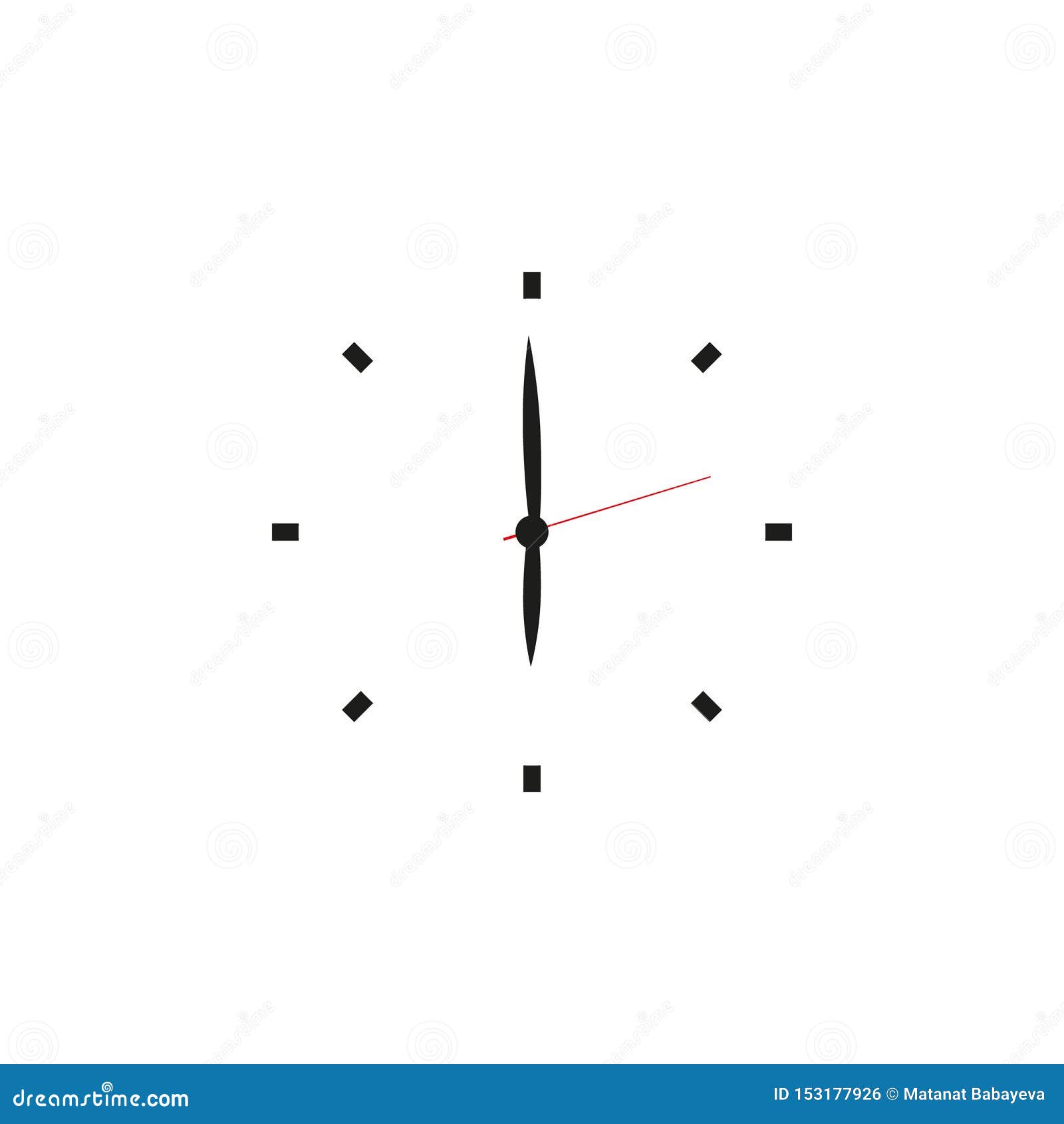 Clock Icon Minimalistic in Flat Style. Timer on White Background ...