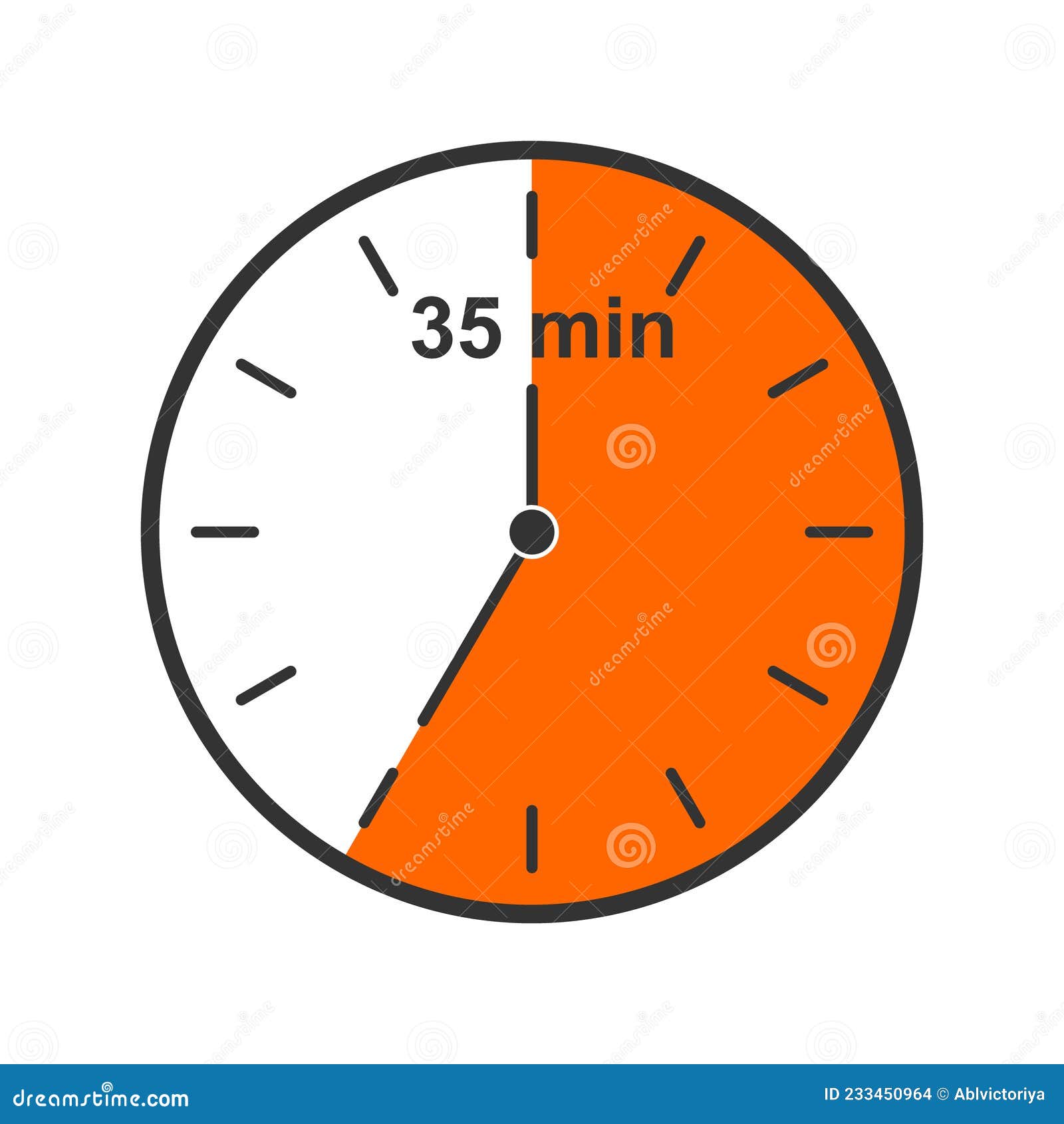 Clock Icon With 35 Minute Time Interval. Countdown Timer Or Stopwatch ...