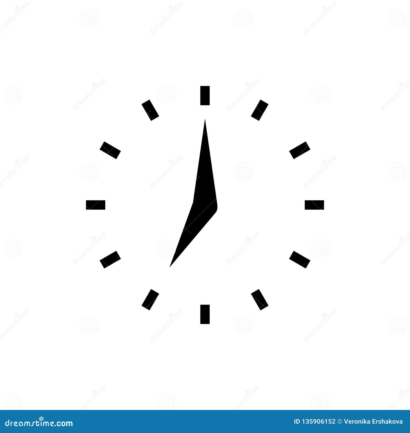Clock Icon With Points In Flat Style Clock Arrows Stock Vector Illustration Of Interval Face