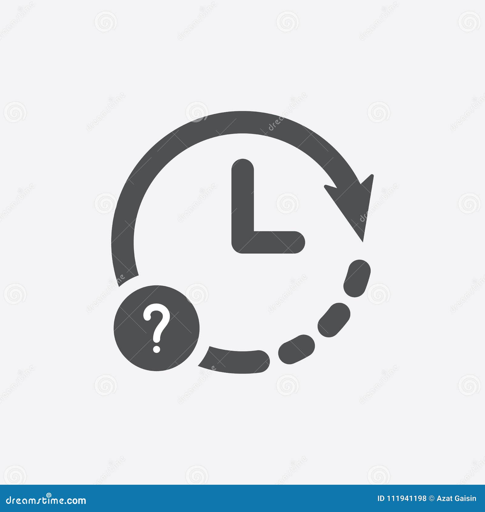 Clock Icon with Question Mark. Clock Icon and Help, How To, Info, Query ...