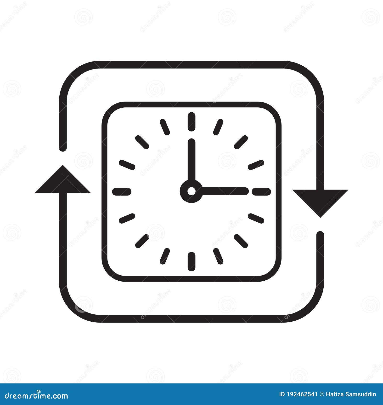Clock Icon with Rotating Arrows. Vector Illustration Decorative Design ...