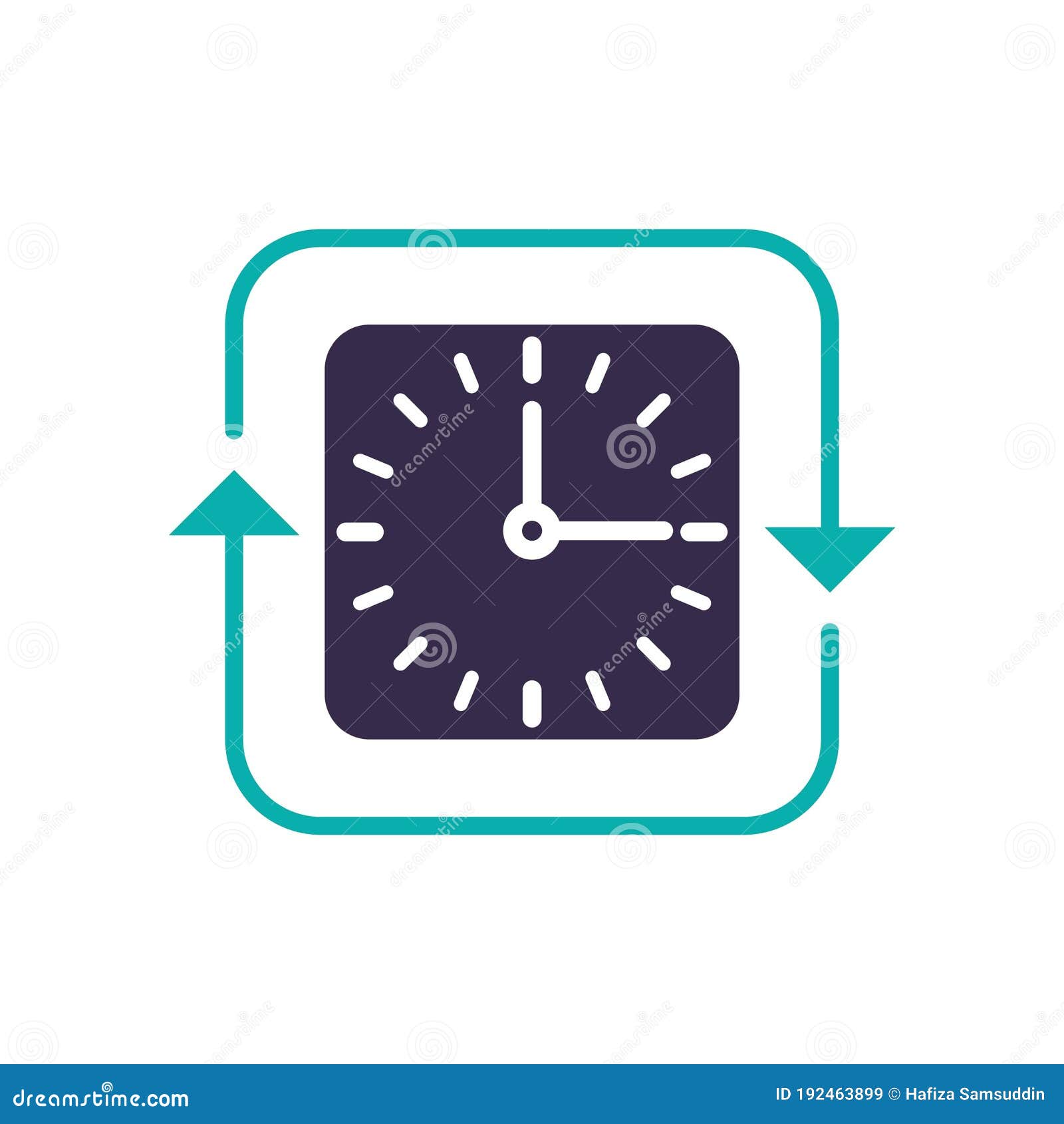 Clock Icon with Rotating Arrows. Vector Illustration Decorative Design ...