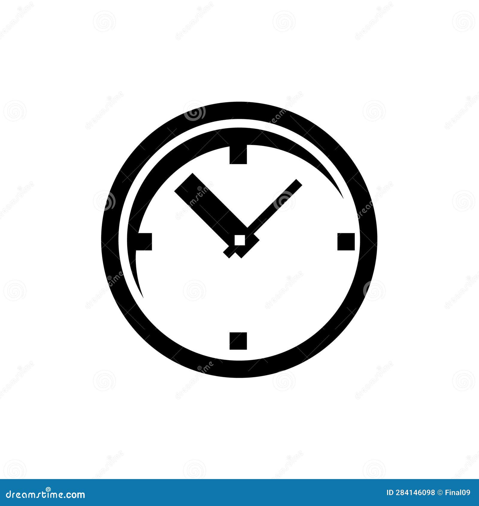 Clock Icon with Round Dial. Symbol or Emblem Stock Vector ...