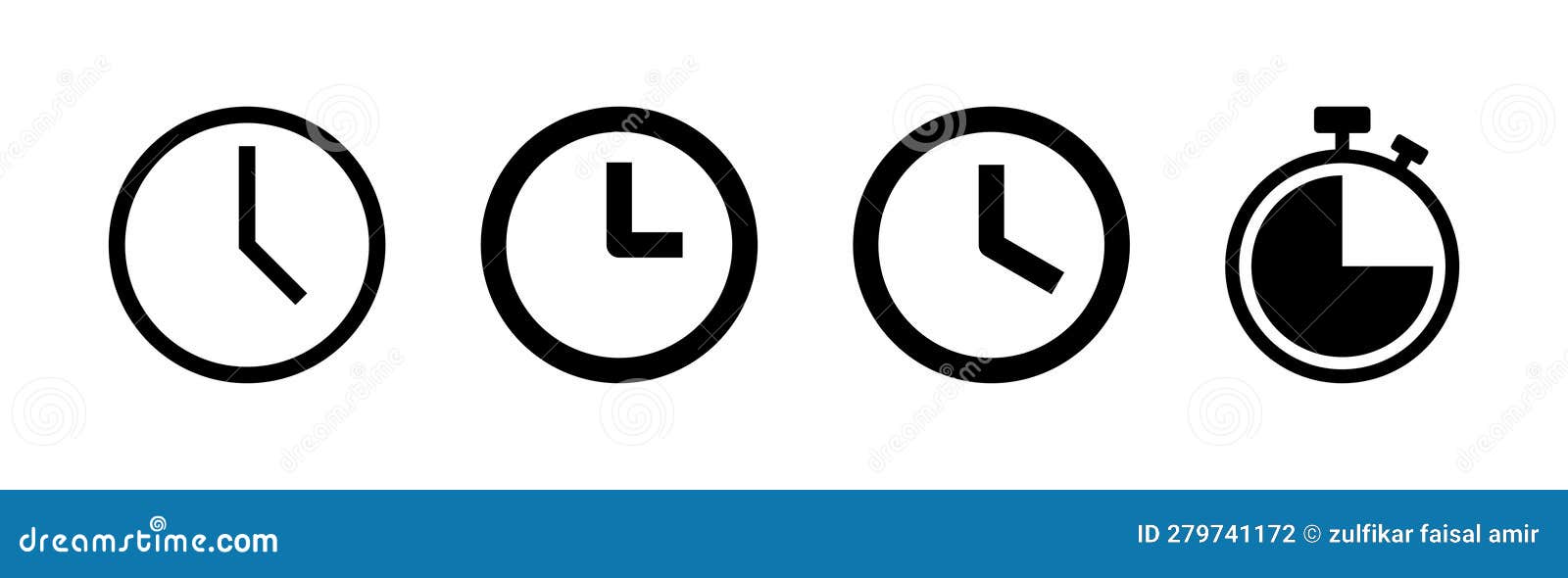 Clock Icon . Time Icon Vector. Watch Icon Symbol Stock Vector ...