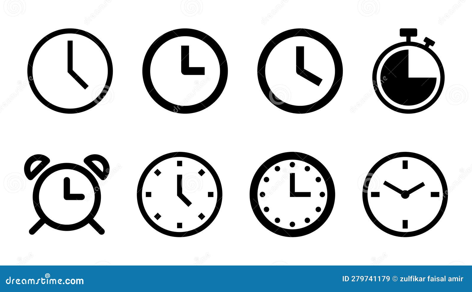 Clock Icon . Time Icon Vector. Watch Icon Symbol Stock Vector ...
