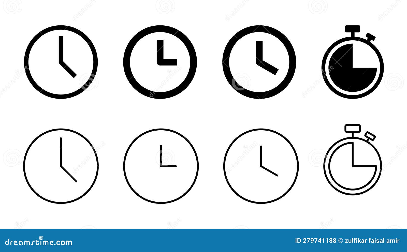 Clock Icon . Time Icon Vector. Watch Icon Symbol Stock Vector ...